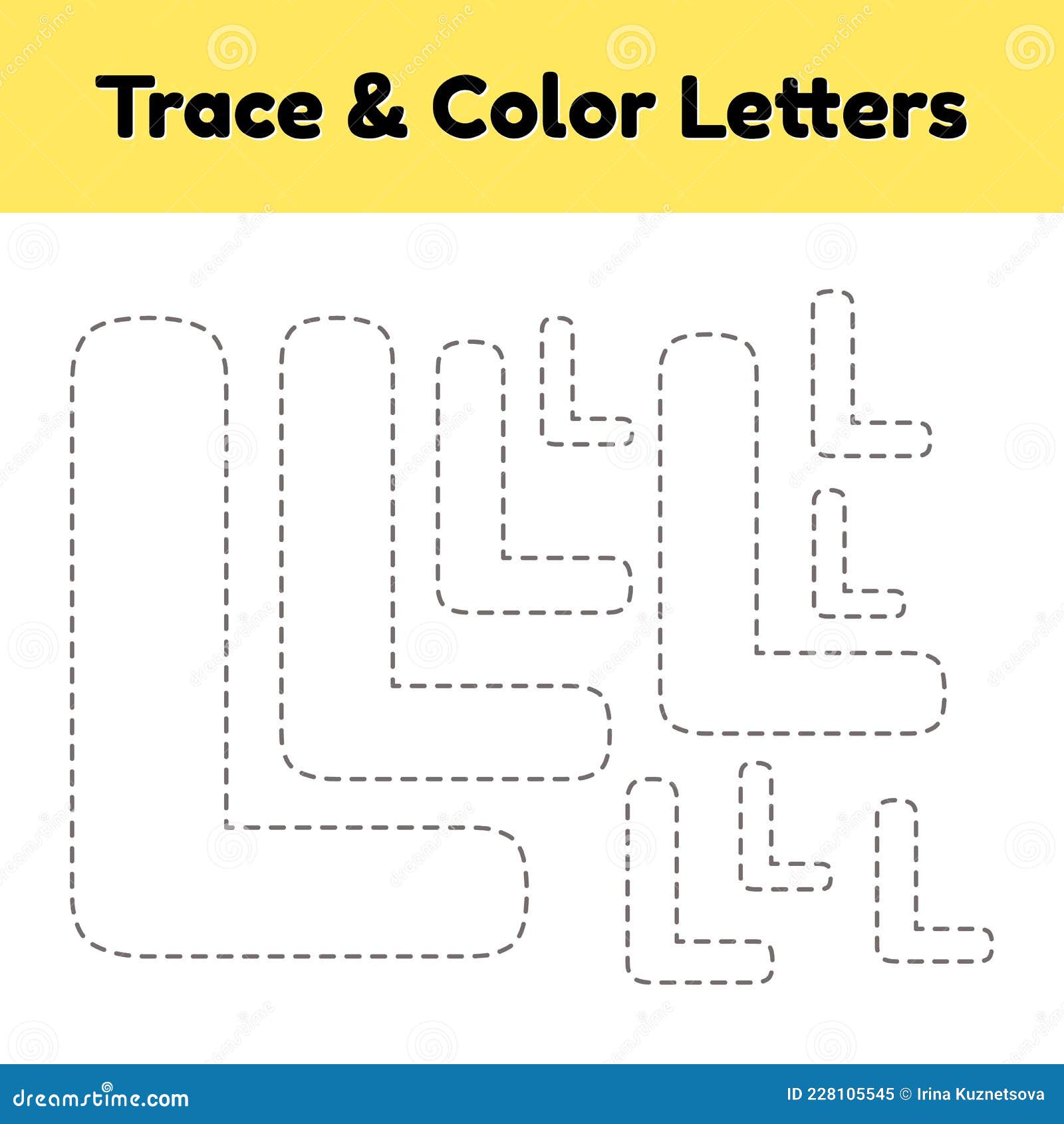 Trace Line Letter for Kindergarten and Preshool Kids. Write and Color ...
