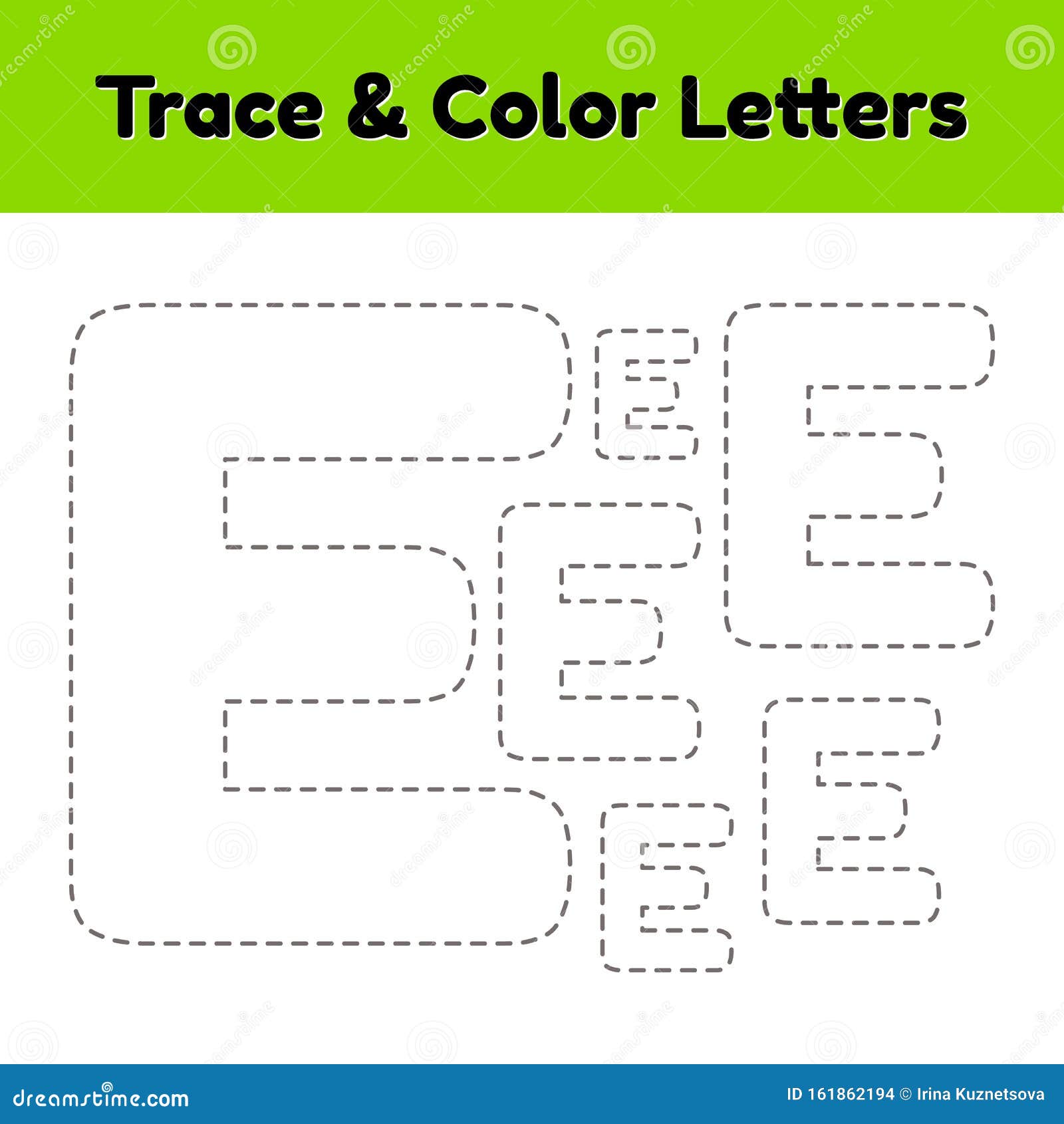 Trace Line Letter for Kindergarten and Preshool Kids. Write and Color ...