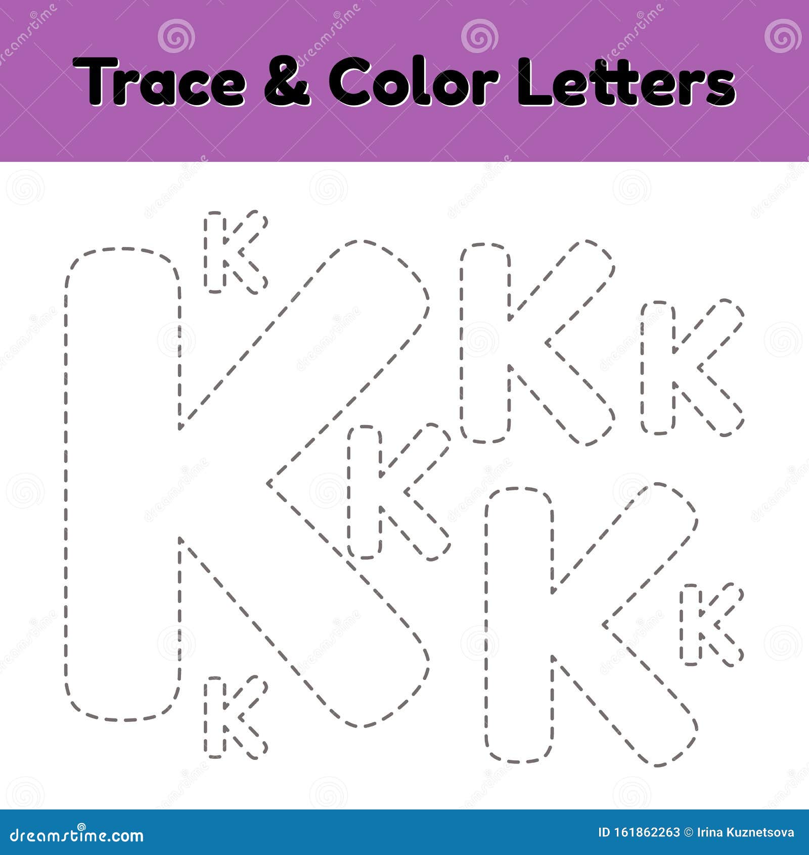 Trace Line Letter for Kindergarten and Preshool Kids. Write and Color ...