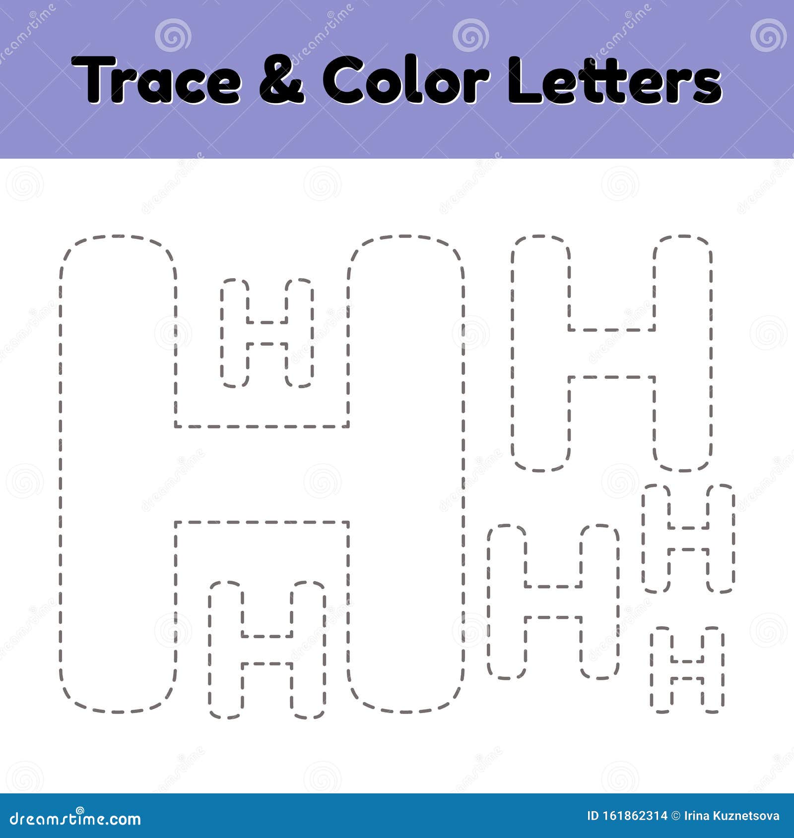 Trace Line Letter for Kindergarten and Preshool Kids. Write and Color ...