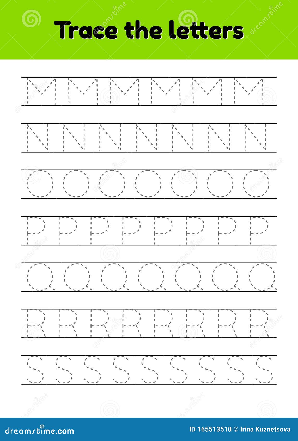 Trace Line Letters for Kindergarten and Preshool Kids. Alphabet Stock ...
