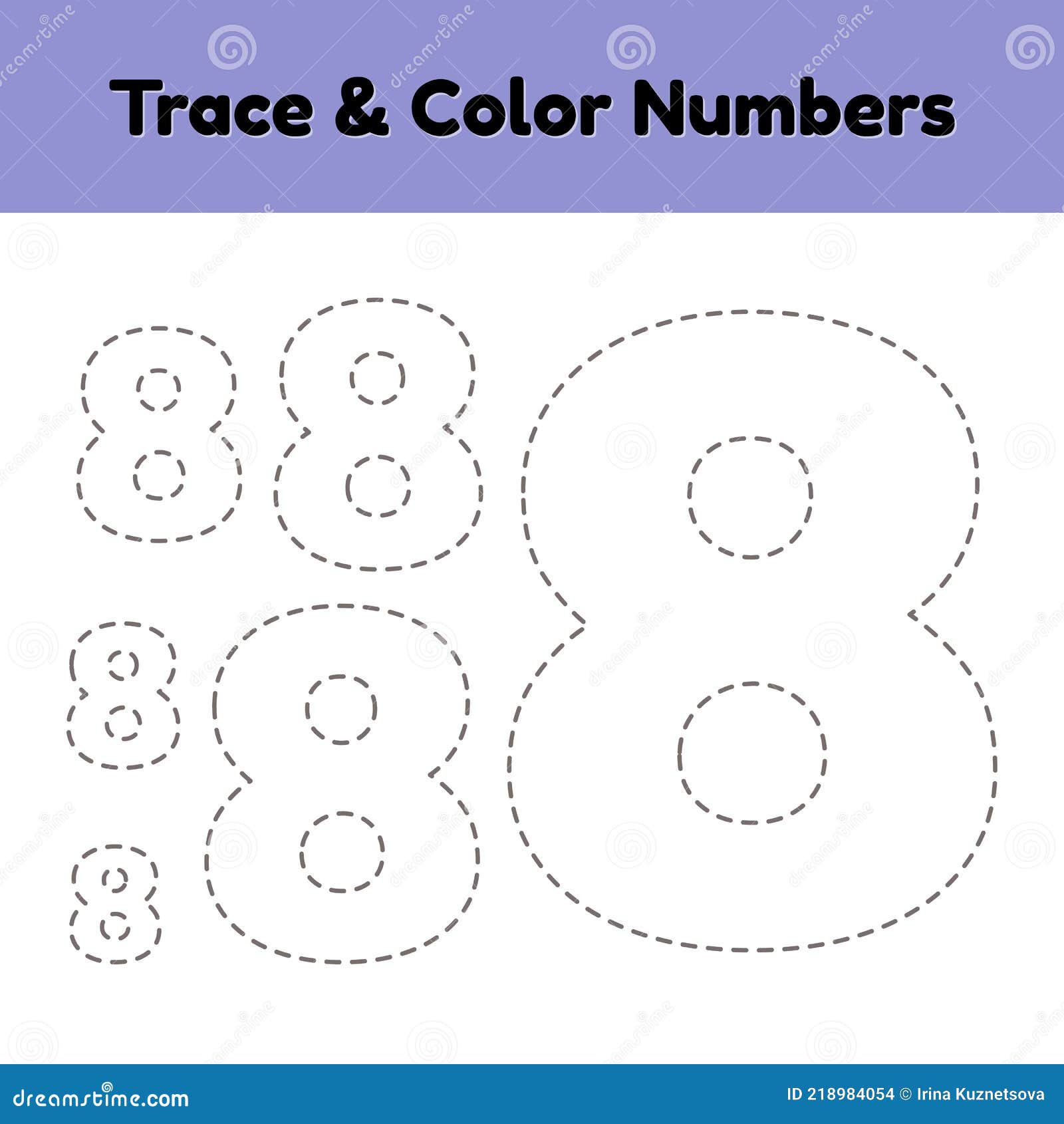 Trace Line Number for Kindergarten and Preshool Kids. Write and Color a ...