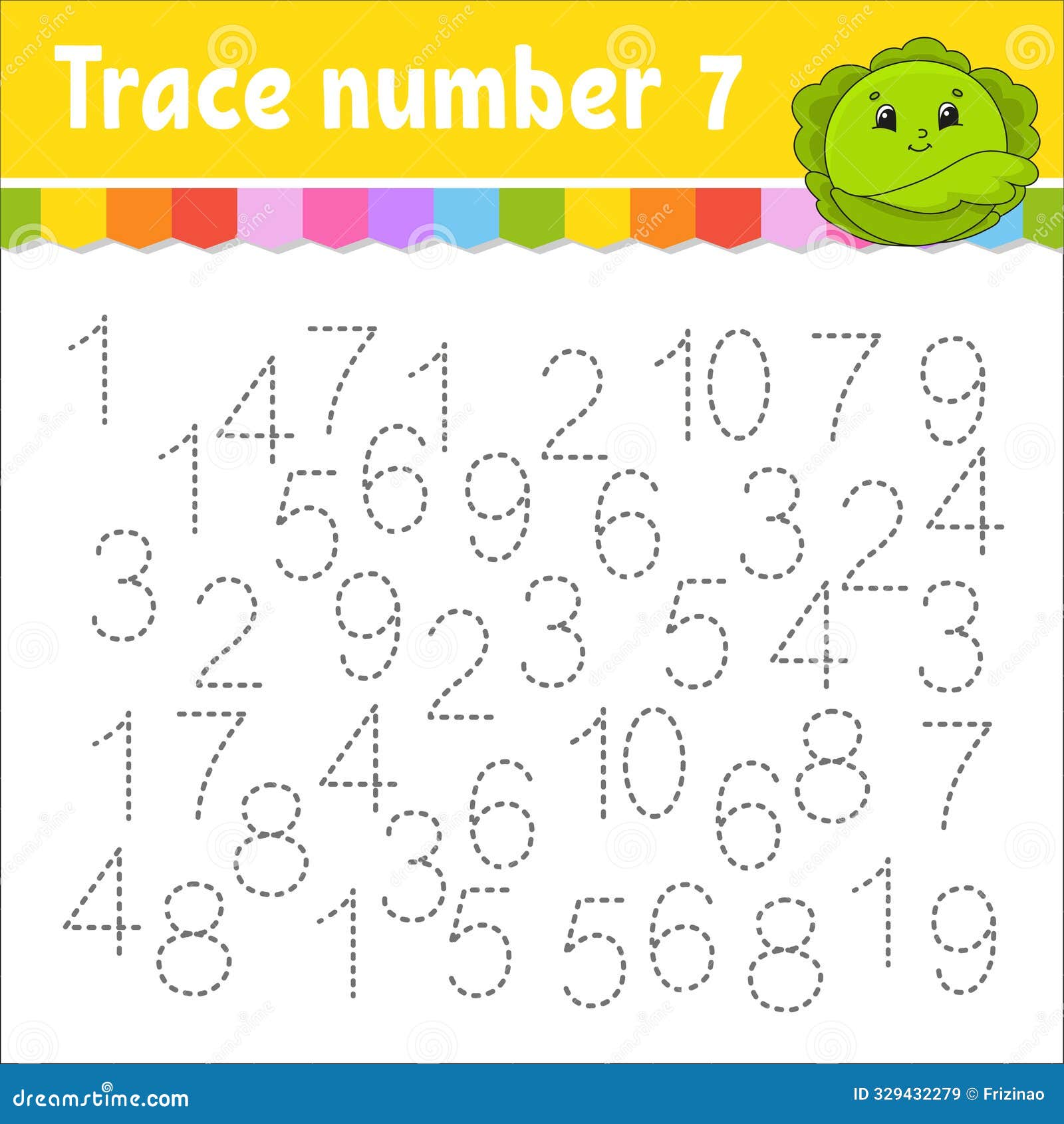 Trace Number . Handwriting Practice. Learning Numbers for Kids ...