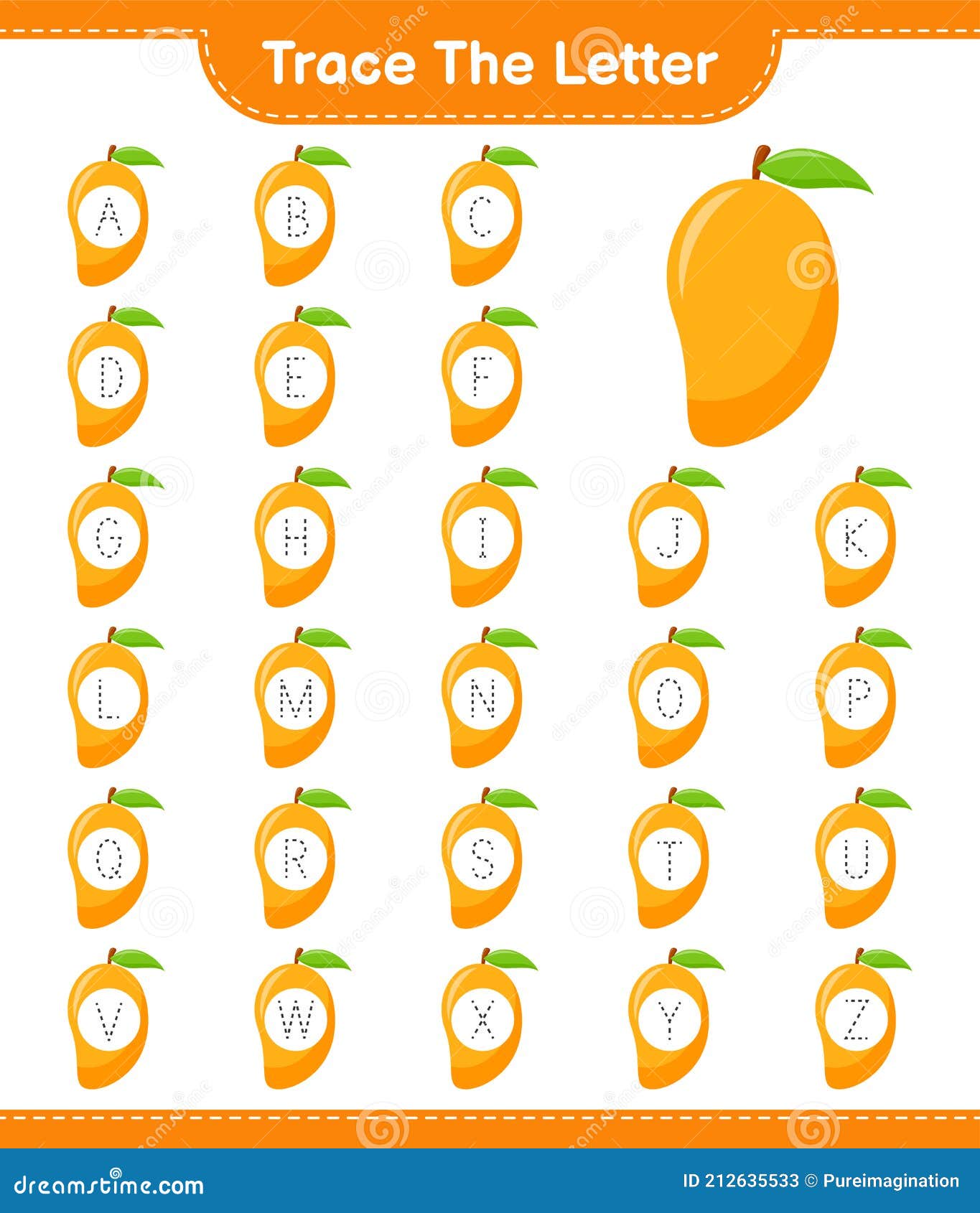 Trace the Number. Tracing Number with Mango. Educational Children Game ...