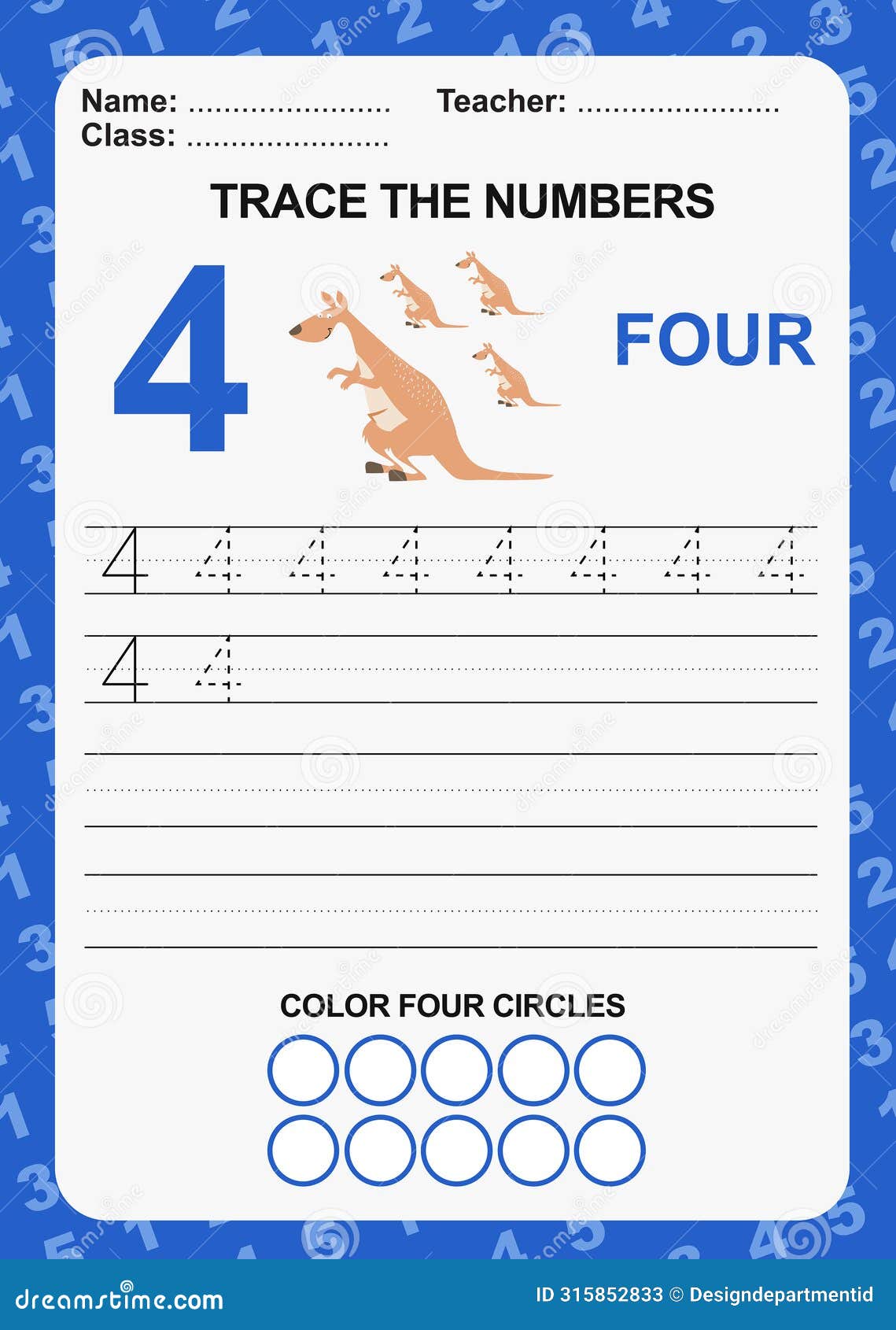 Trace And Write Number For Children. Exercise For Children To Recognize ... Trace And Write Number For Children. Exercise For Children To Recognize ...