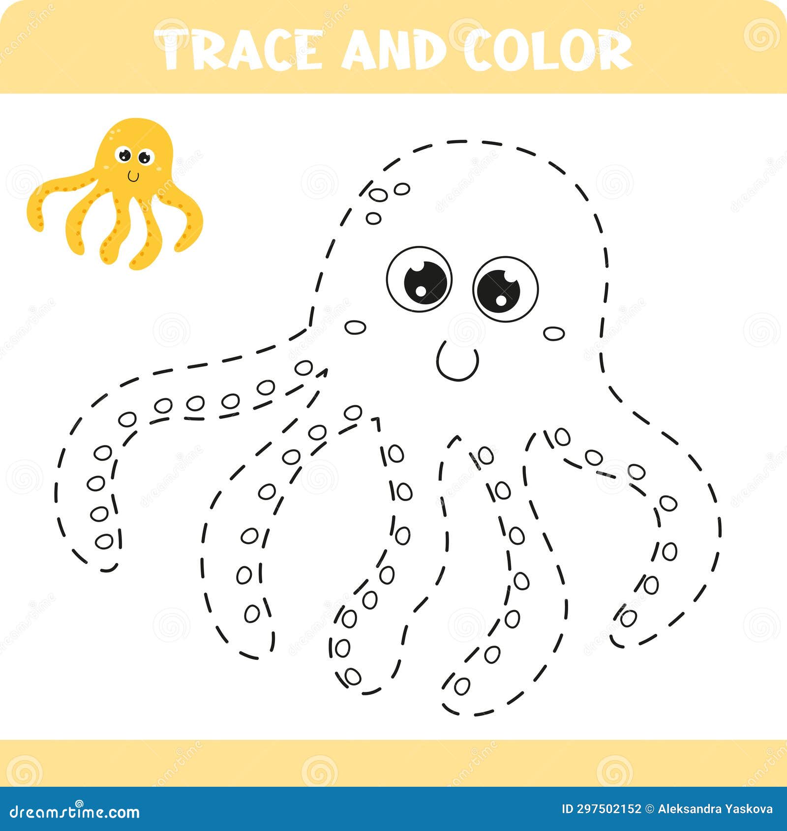 Trace the Octopus Handwriting Practice for Kids. Educational Worksheets ...