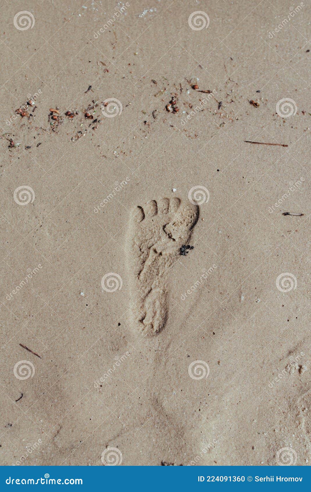 Trace on Sand, Footprints in Sand at the Beach Stock Photo - Image of ...