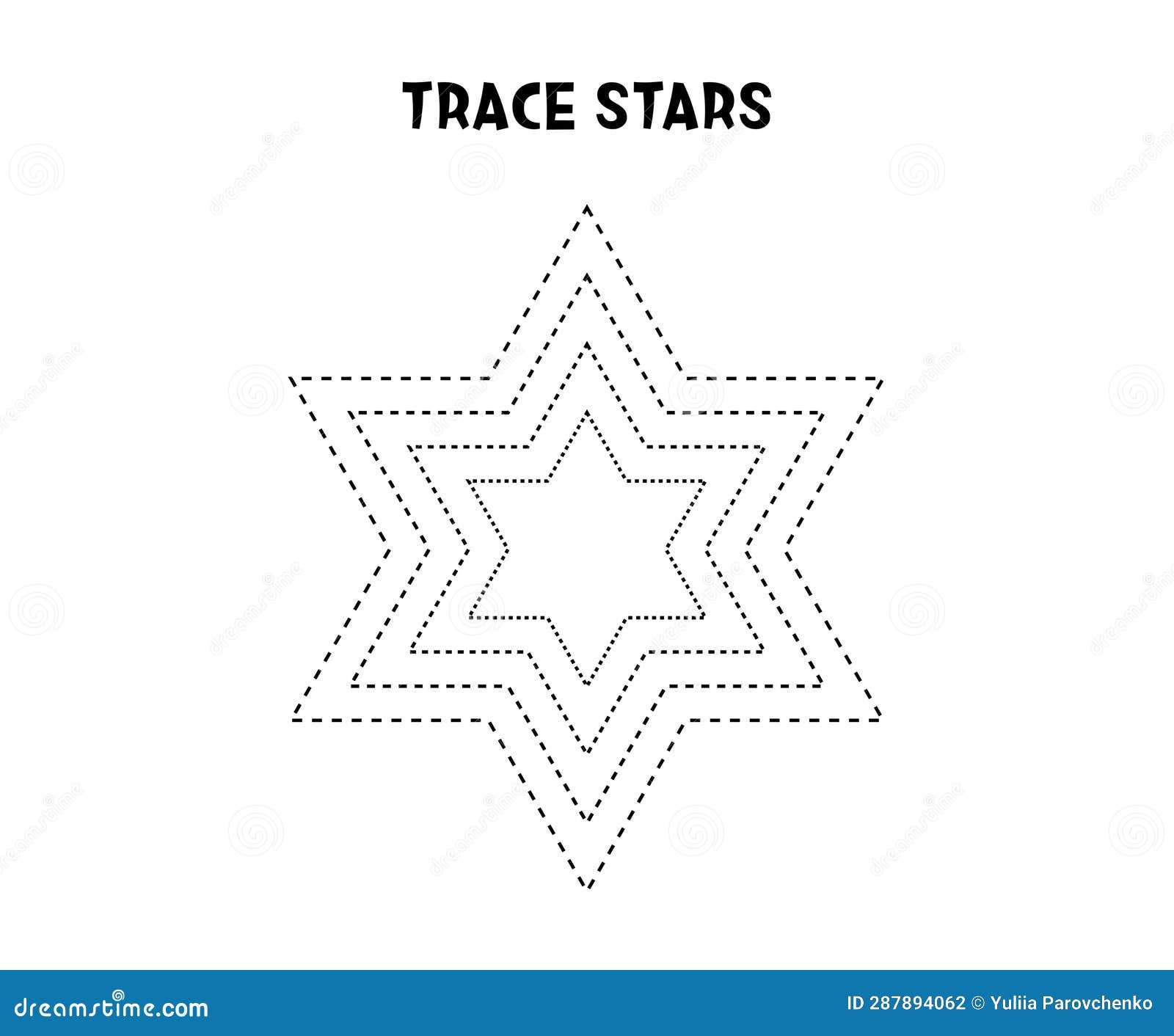 Trace Srars Basic Geometric Shapes Educational Game Worksheet for Kids ...