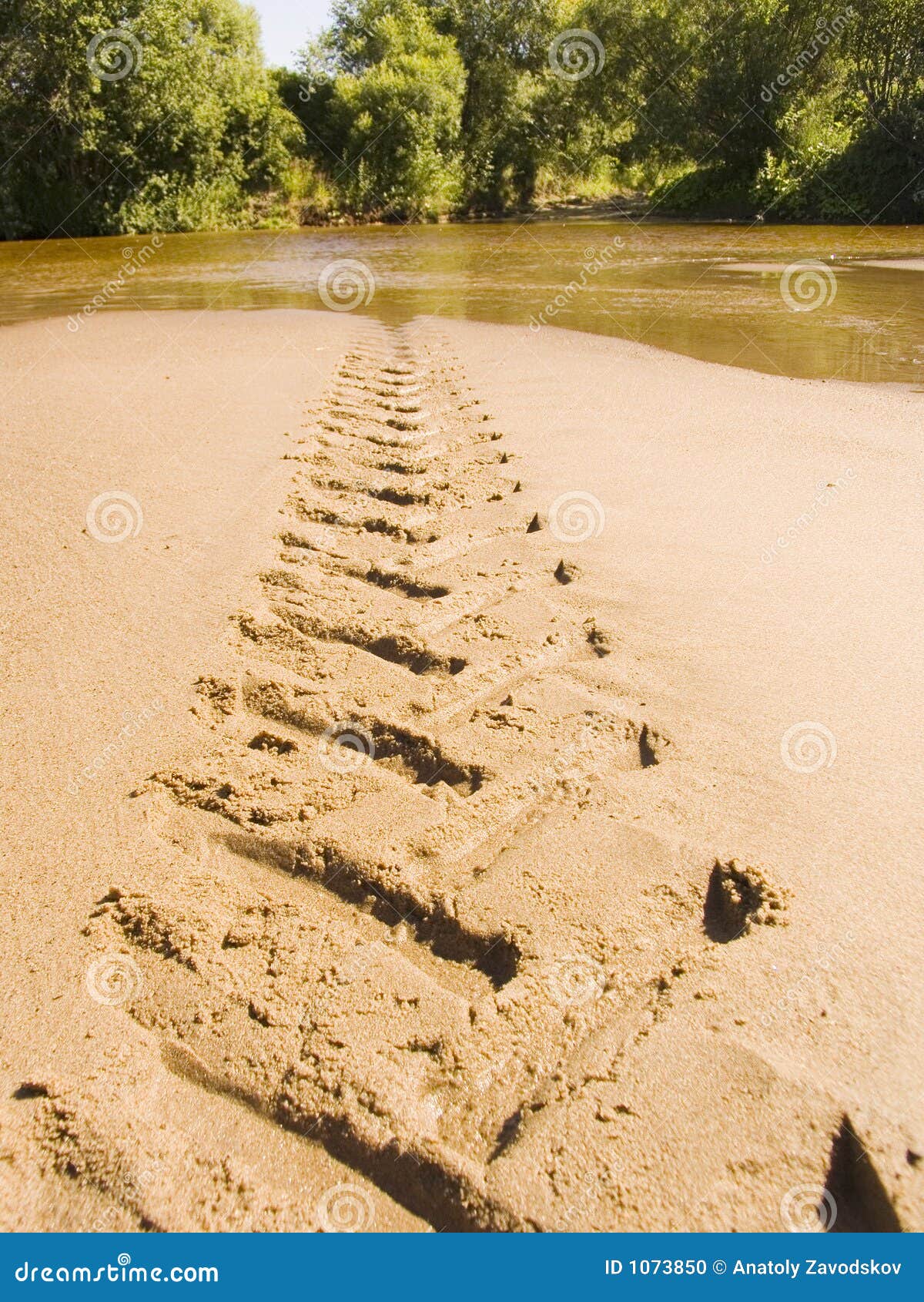 The Trace Of The Tractor On The Ground, A Tractor Track, Even The Tread ...