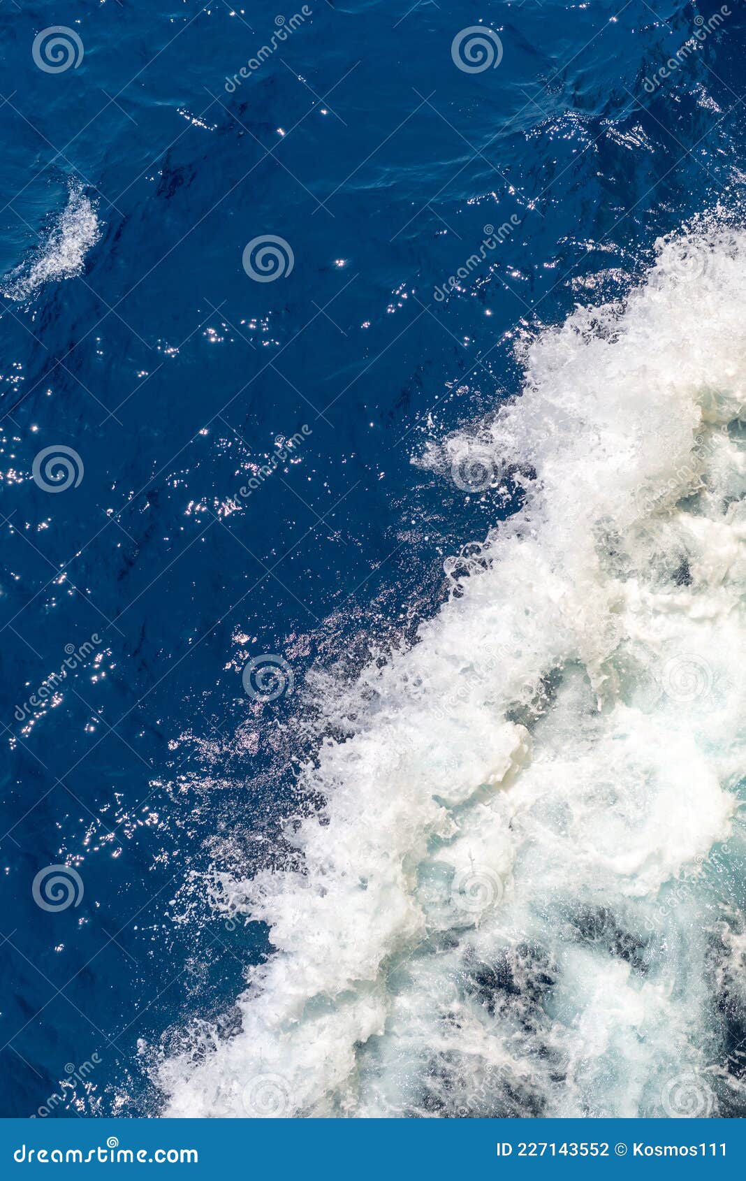 Trace on Water Surface in the Sea and Sailing Stock Photo - Image of ...
