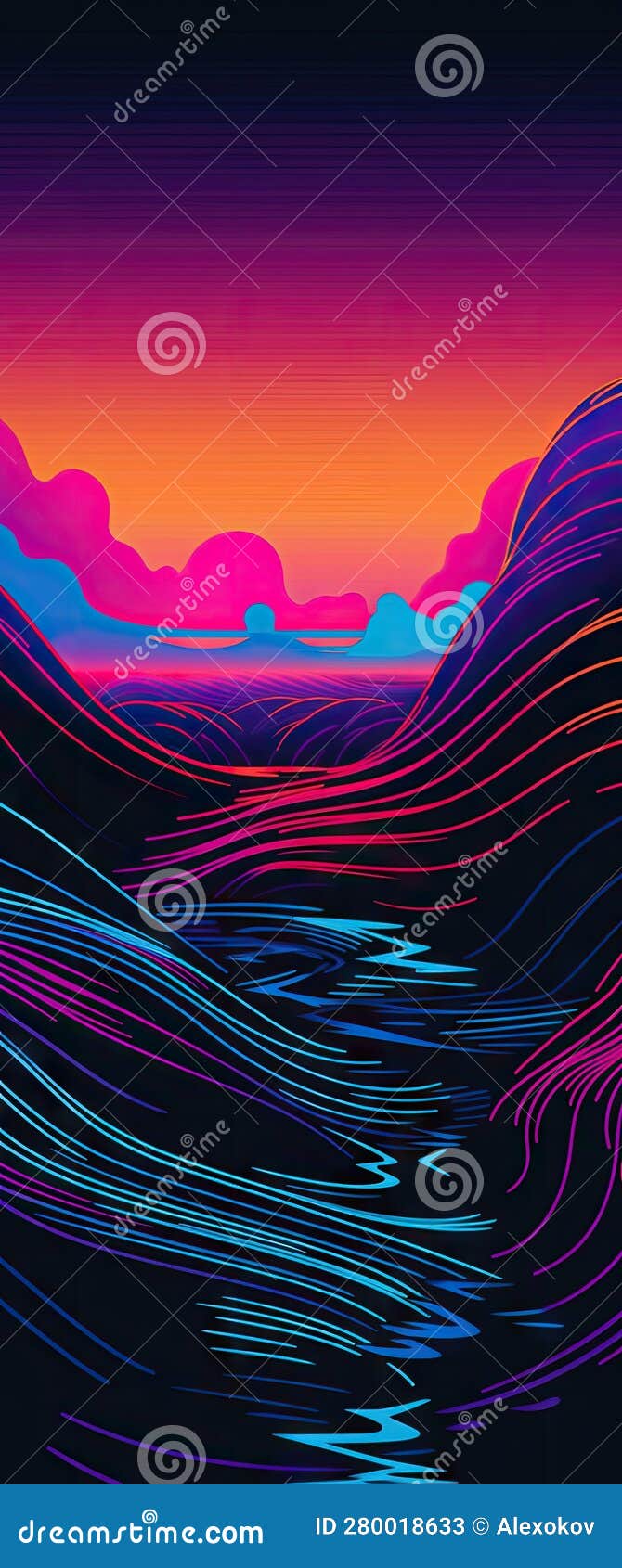 Trace The Waves To Infinity With Fine Gritty Texture. Royalty-Free ...