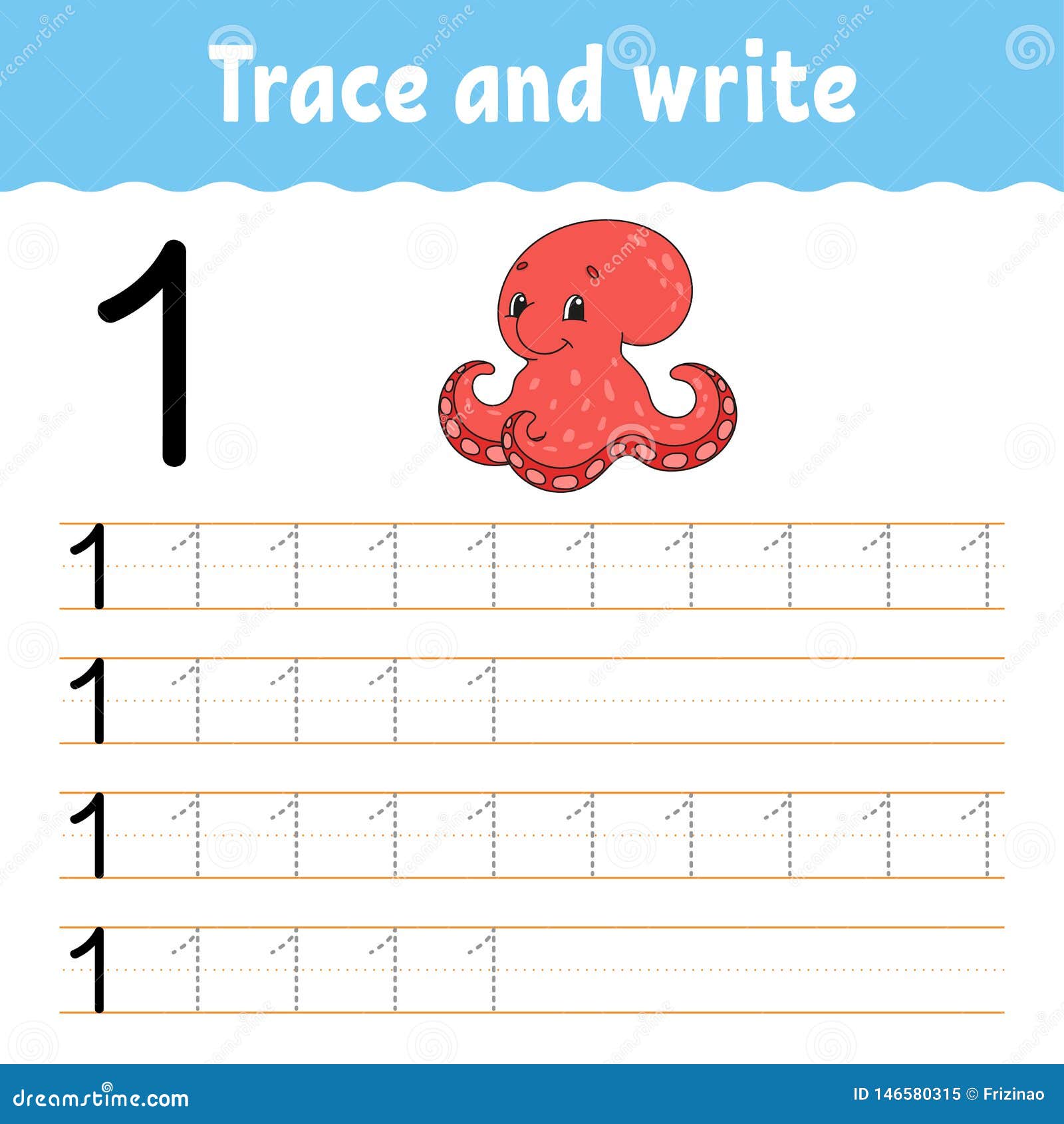 Trace and Write. Handwriting Practice. Learning Numbers for Kids ...