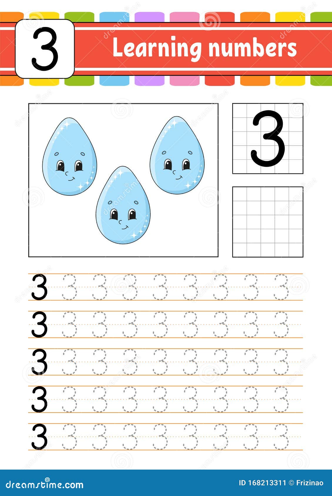 Trace and Write. Handwriting Practice. Learning Numbers for Kids ...