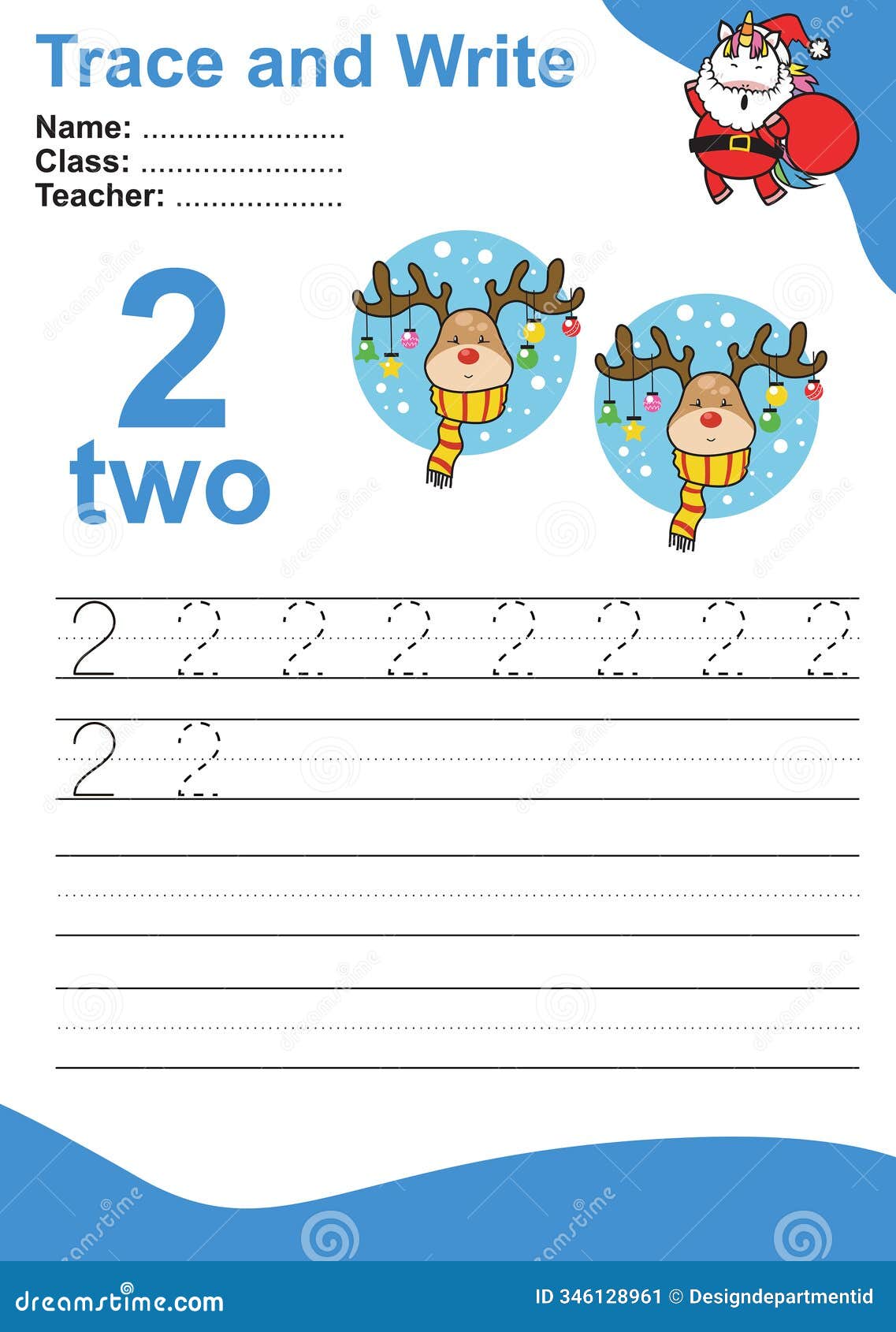 Trace And Write Number For Children. Exercise For Children To Recognize ... Trace And Write Number For Children. Exercise For Children To Recognize ...