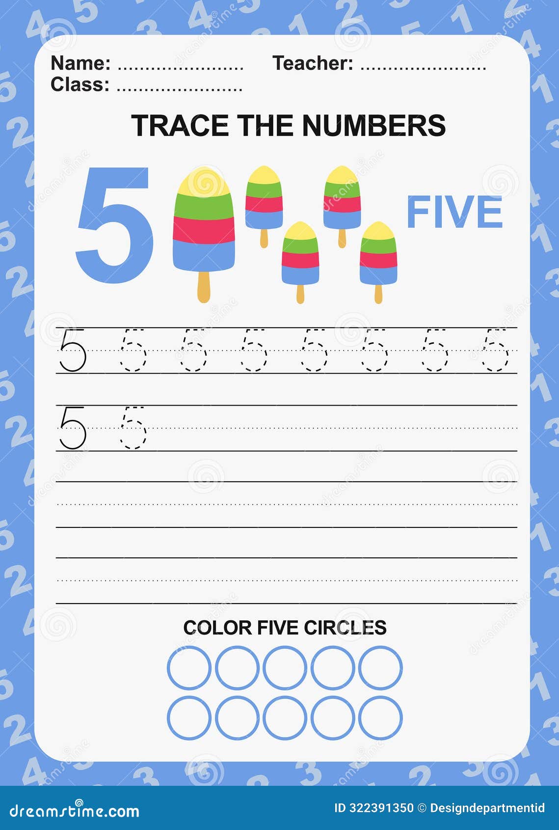 Trace and Write Number for Children Recognize Number Stock Vector ... Trace and Write Number for Children Recognize Number Stock Vector ...