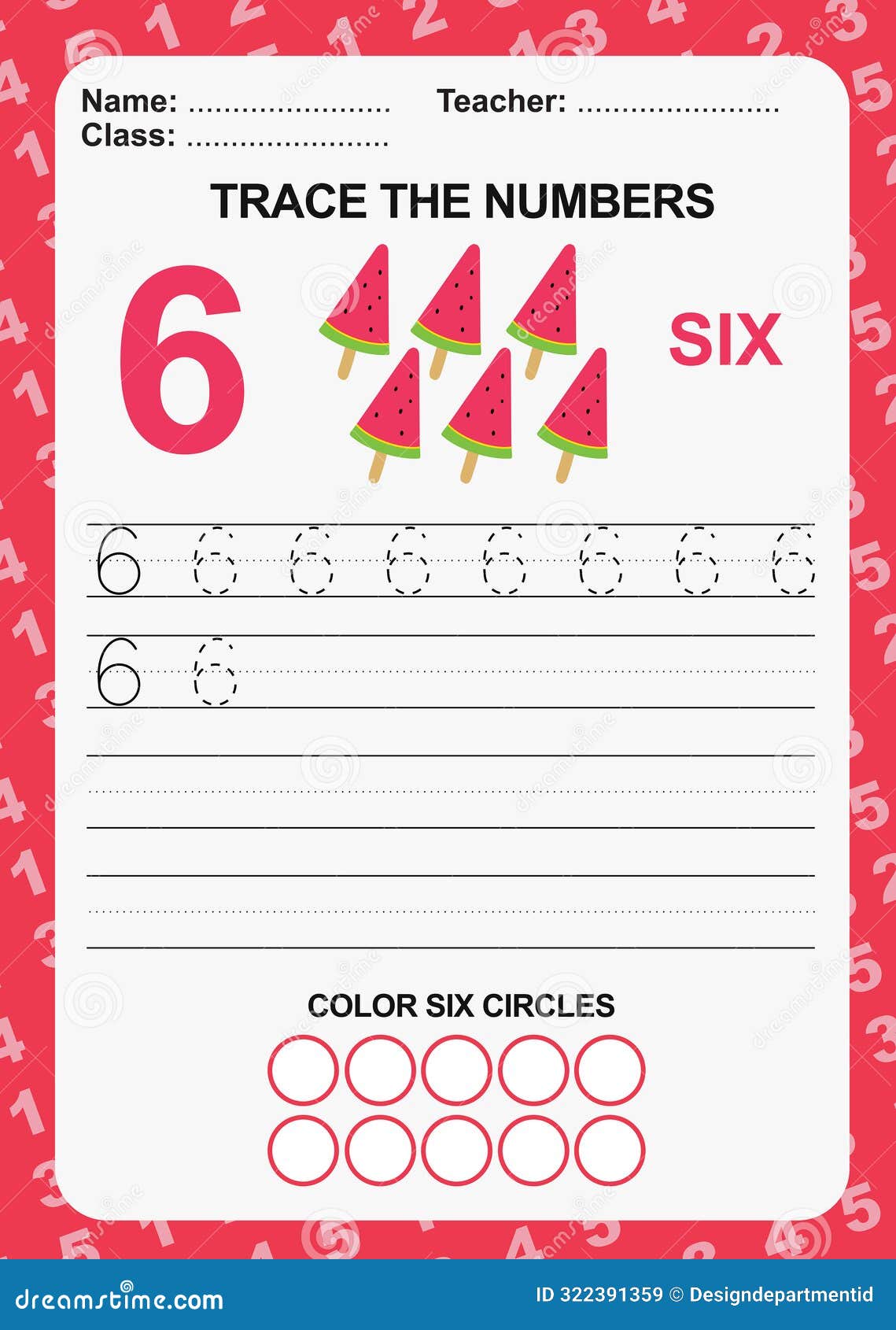 Trace and Write Number for Children Recognize Number Stock Vector ... Trace and Write Number for Children Recognize Number Stock Vector ...