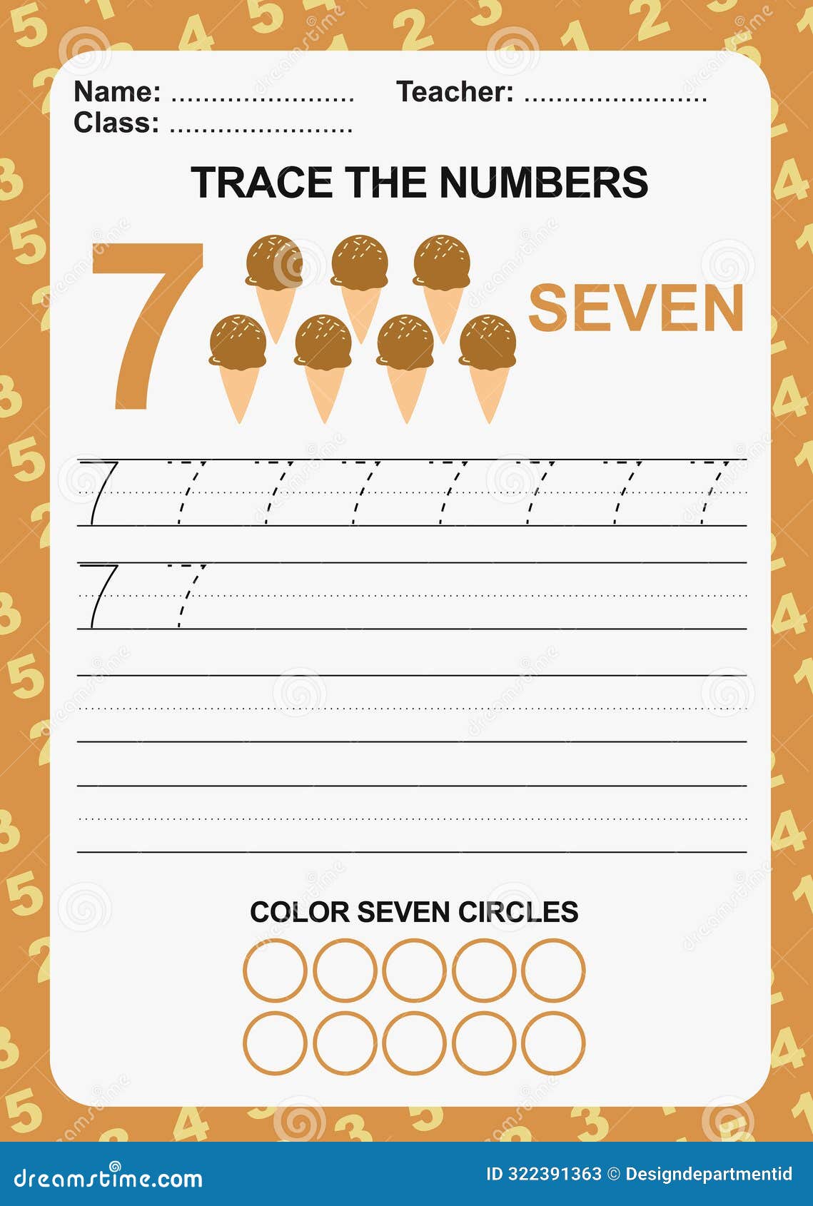 Trace and Write Number for Children Recognize Number Stock Vector ... Trace and Write Number for Children Recognize Number Stock Vector ...