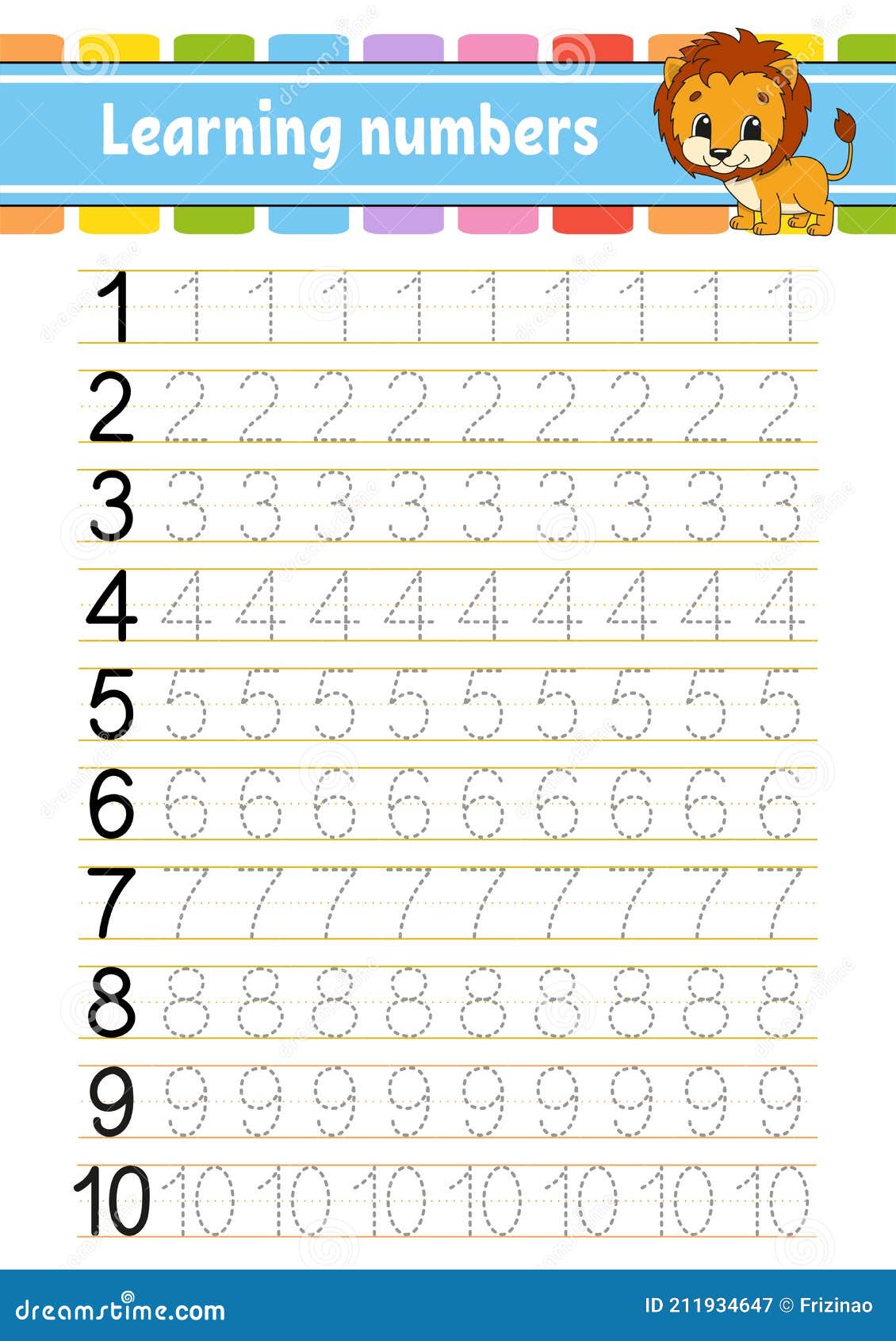 Trace And Write Numbers Handwriting Practice Learning Numbers For