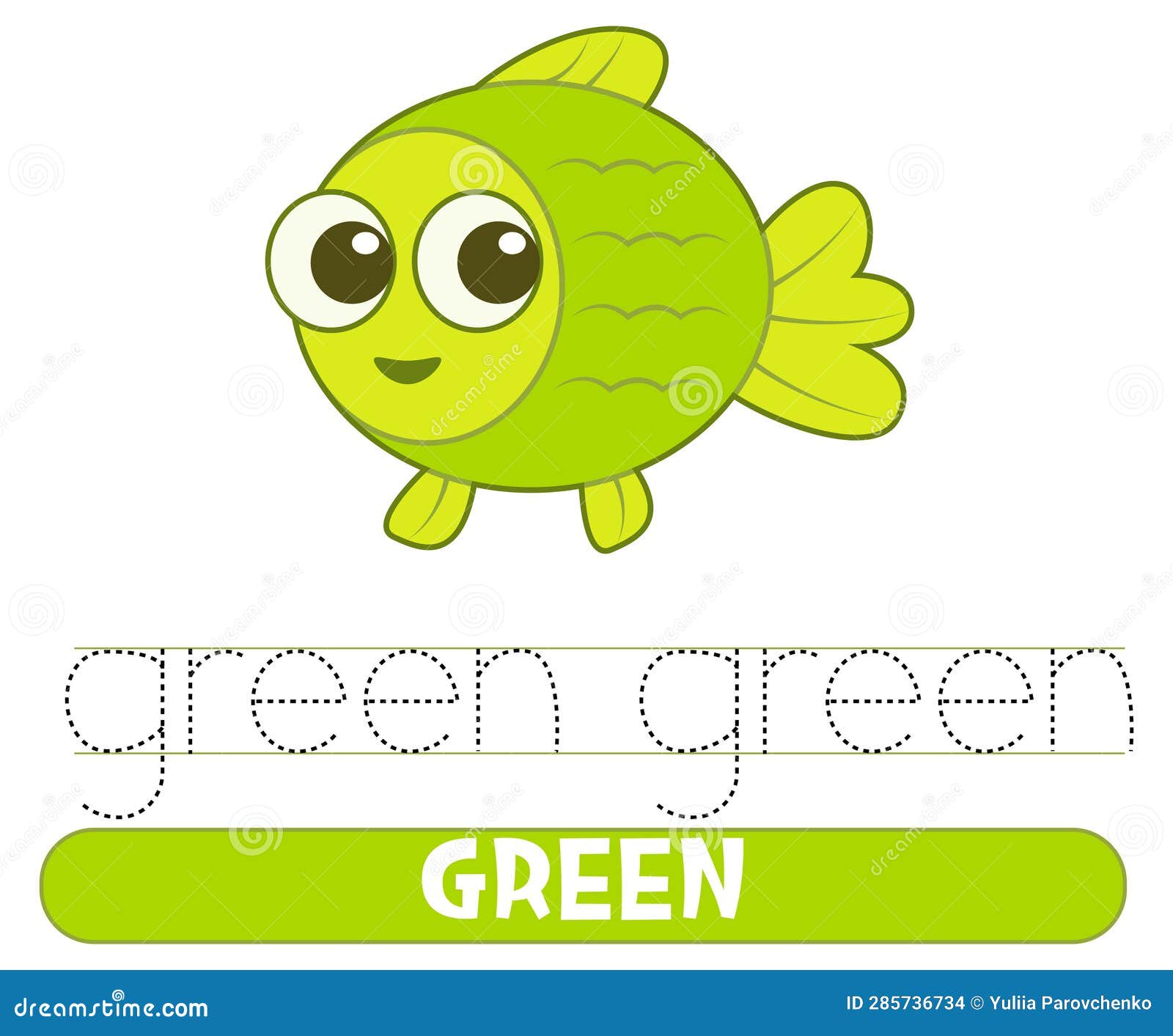 Trace and Write Word Green. Handwriting Practice. Learning Colors ...