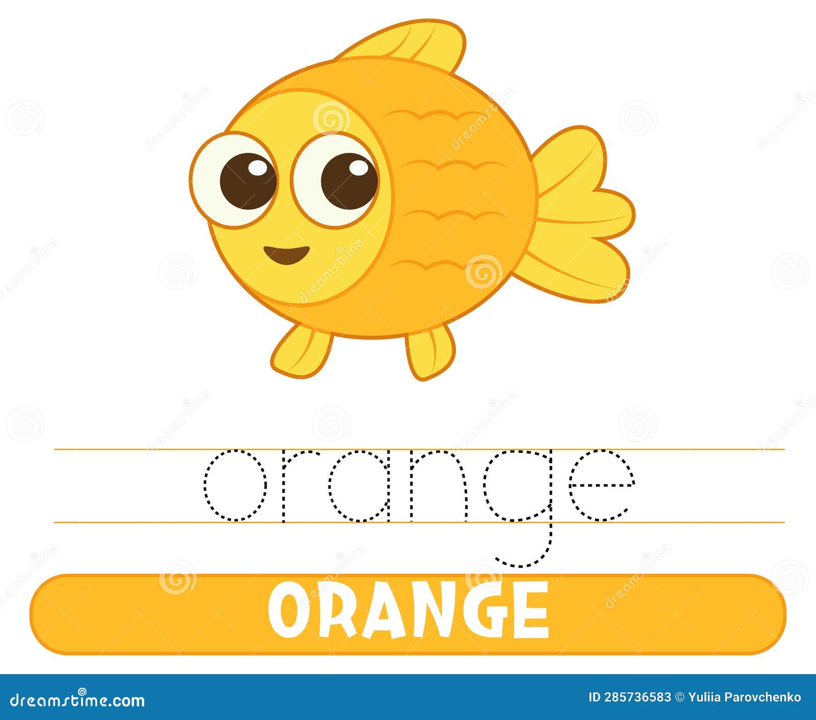 Trace And Write Word Orange. Handwriting Practice. Learning Colors ...