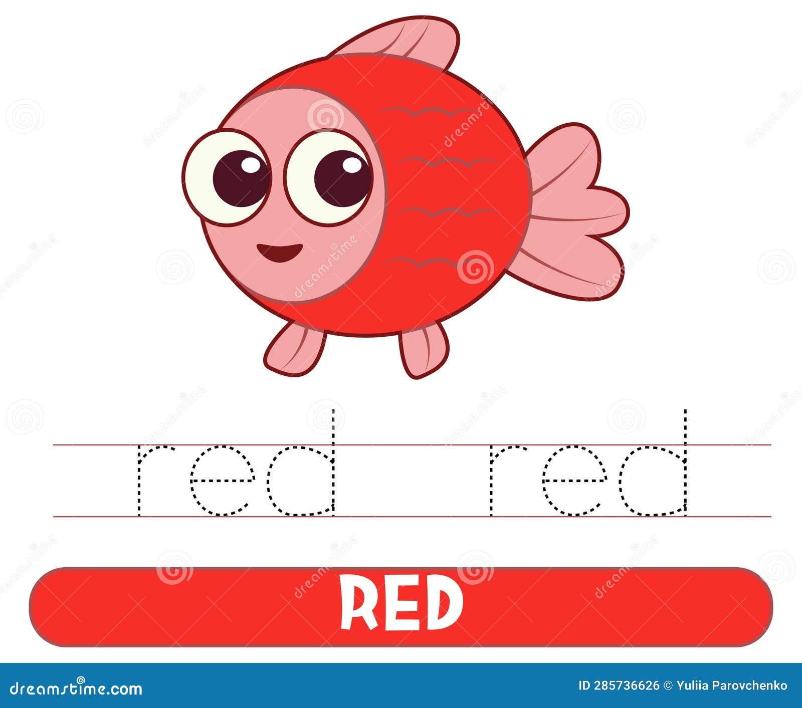 Trace and Write Word Red. Handwriting Practice. Learning Colors ...