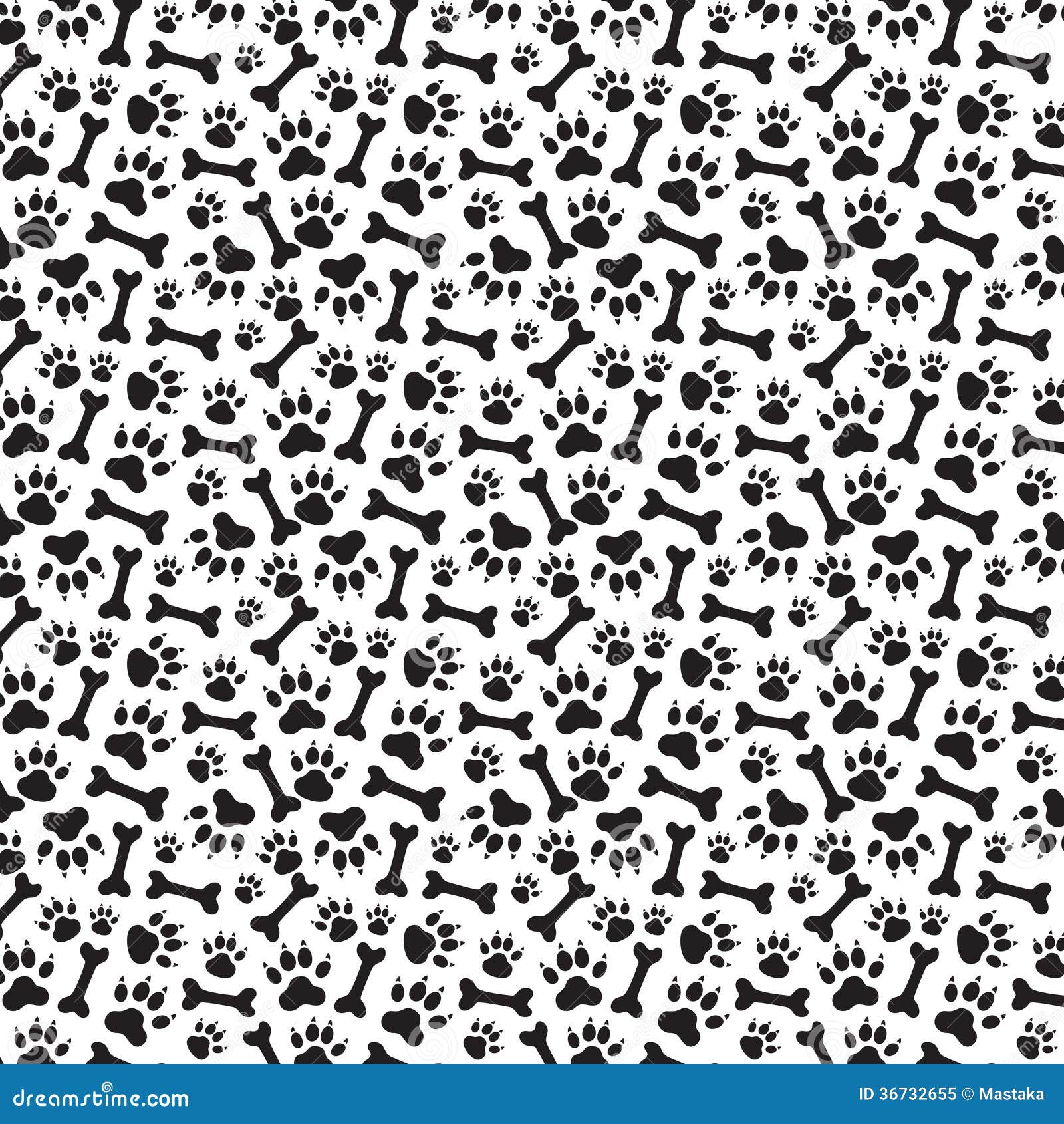 Traces of Dog and Bones Seamless Stock Illustration - Illustration of ...