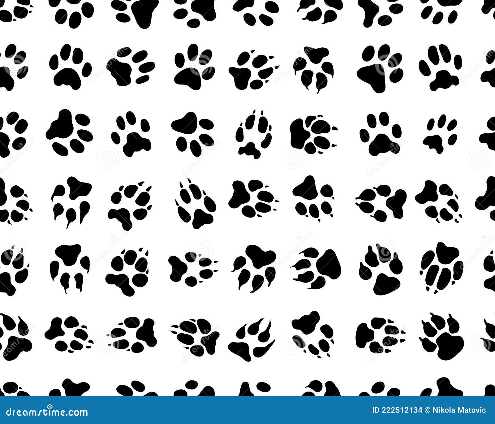 Traces of dogs, seamless stock illustration. Illustration of walk ...
