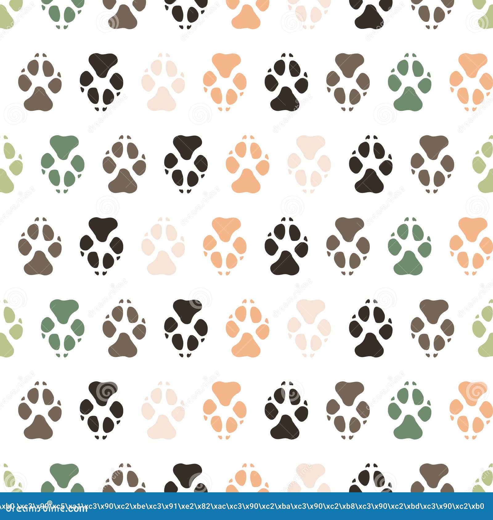 Traces Dogs Seamless Vector Pattern. Stock Vector - Illustration of ...