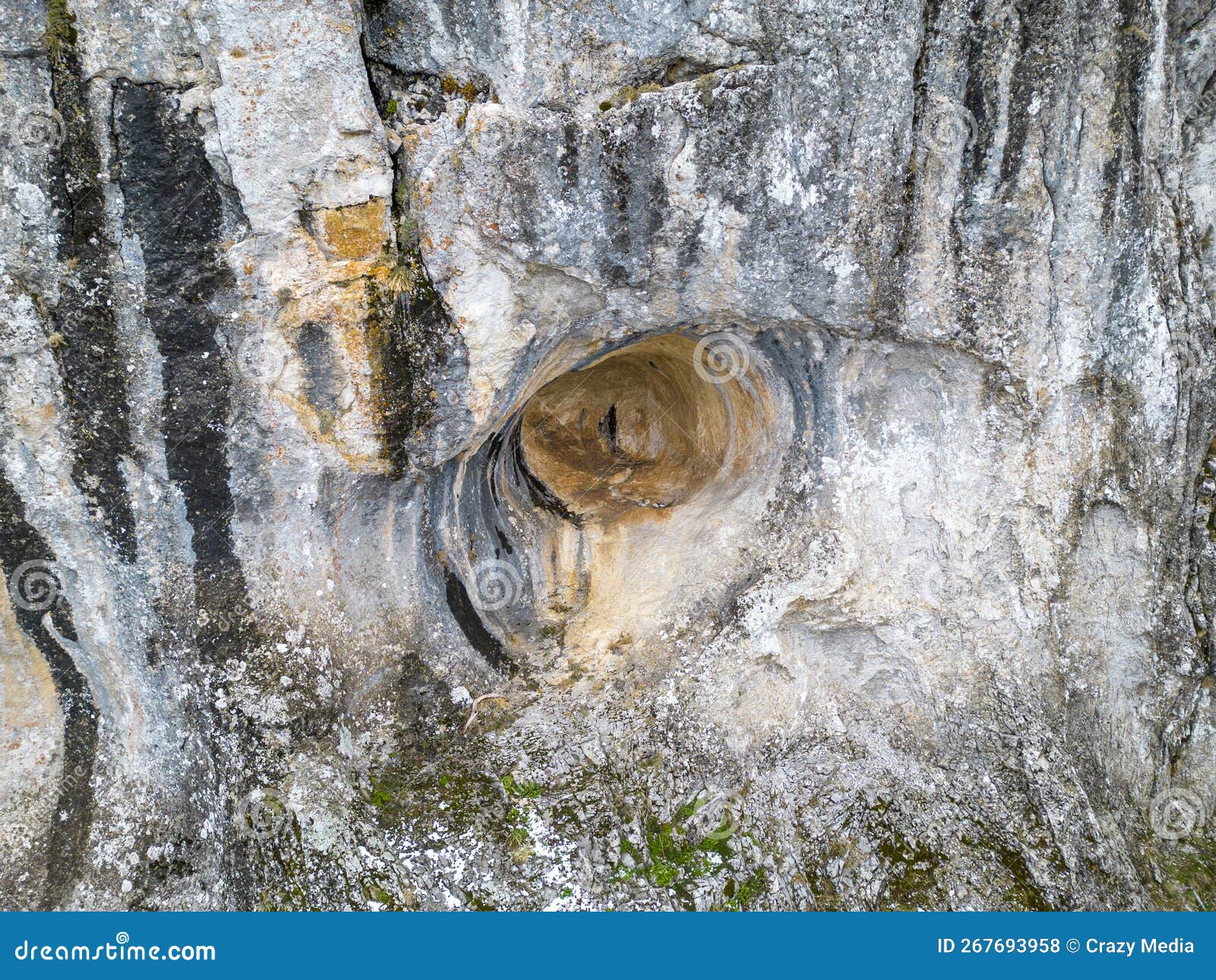 Traces of Human Life and Cave Structures in the Mountains Stock Photo ...