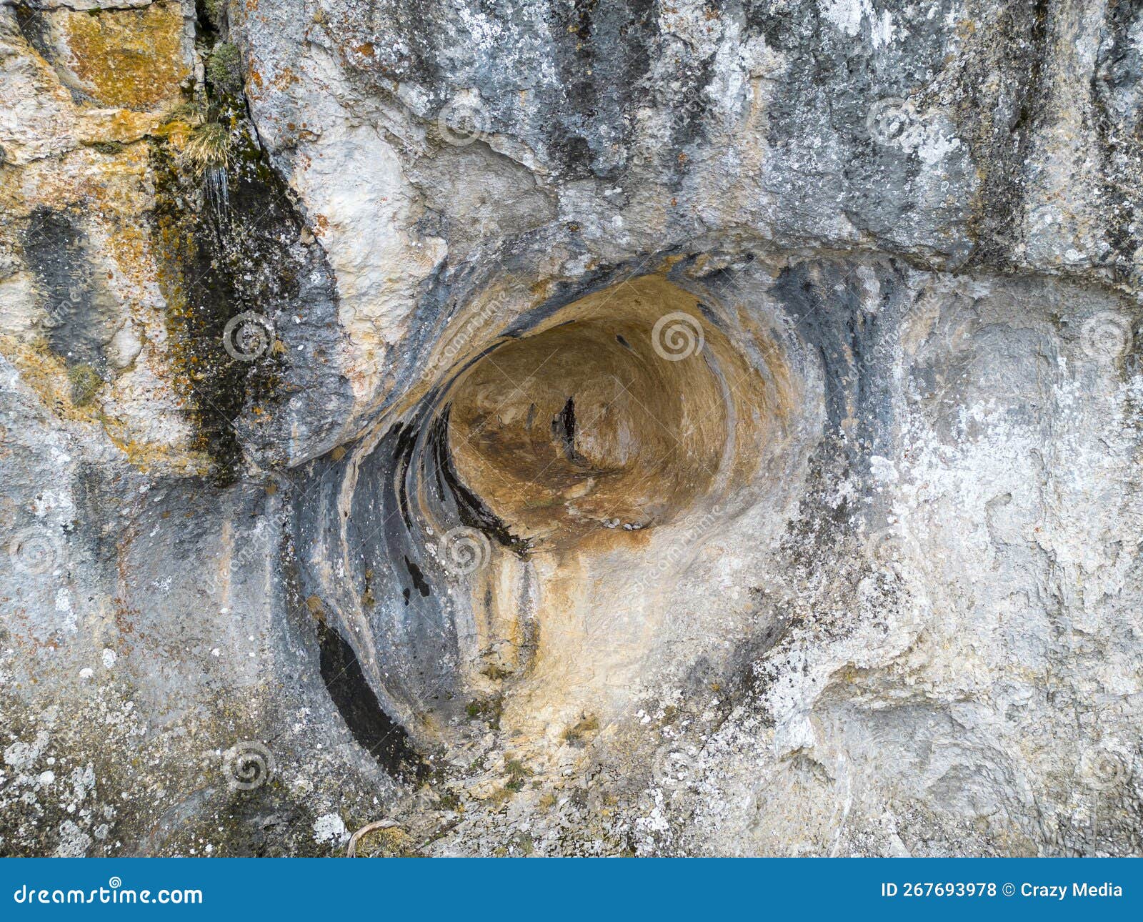 Traces of Human Life and Cave Structures in the Mountains Stock Photo ...