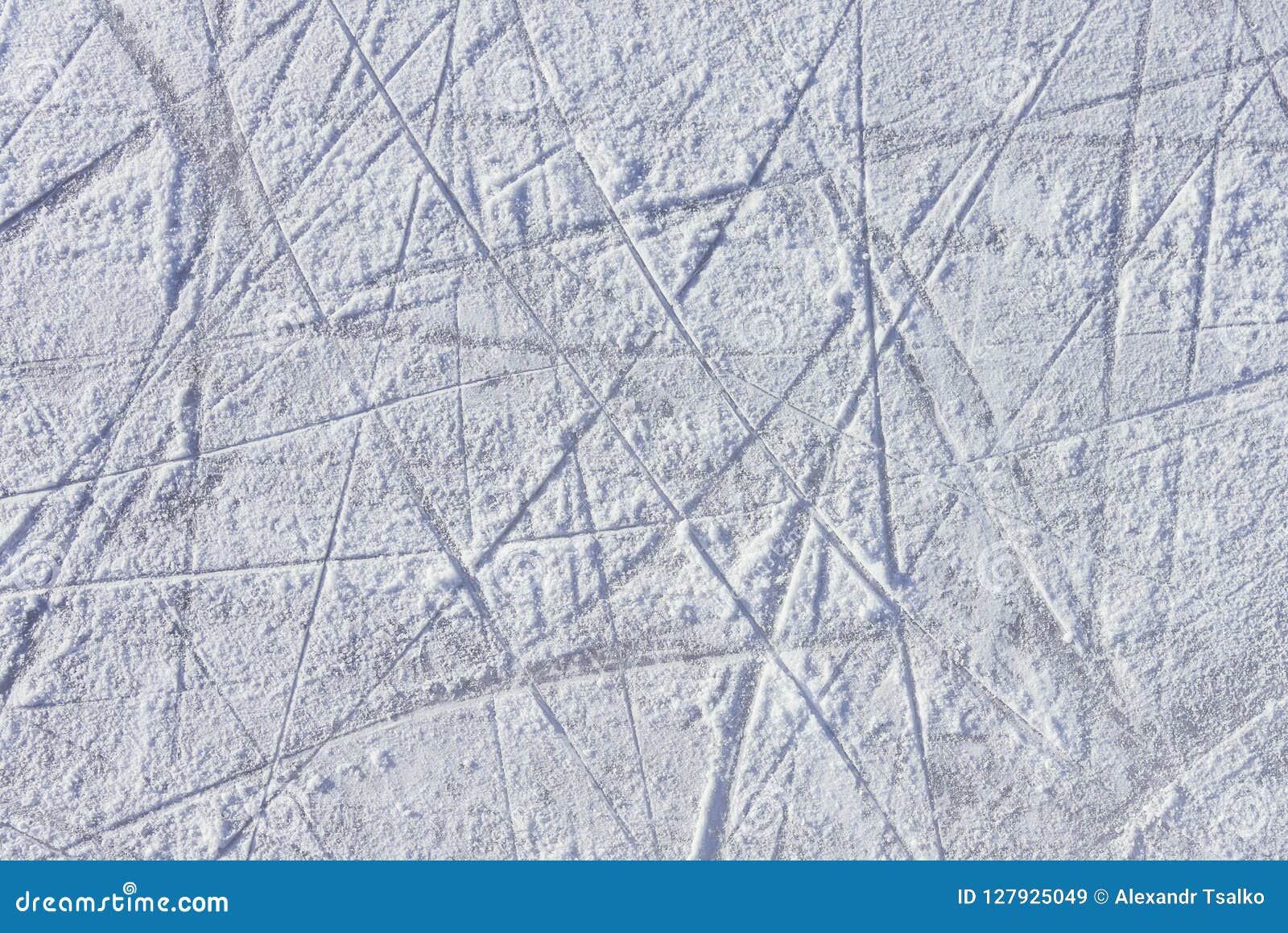 Traces on the Ice from Skates on the Rink Stock Image - Image of rime ...