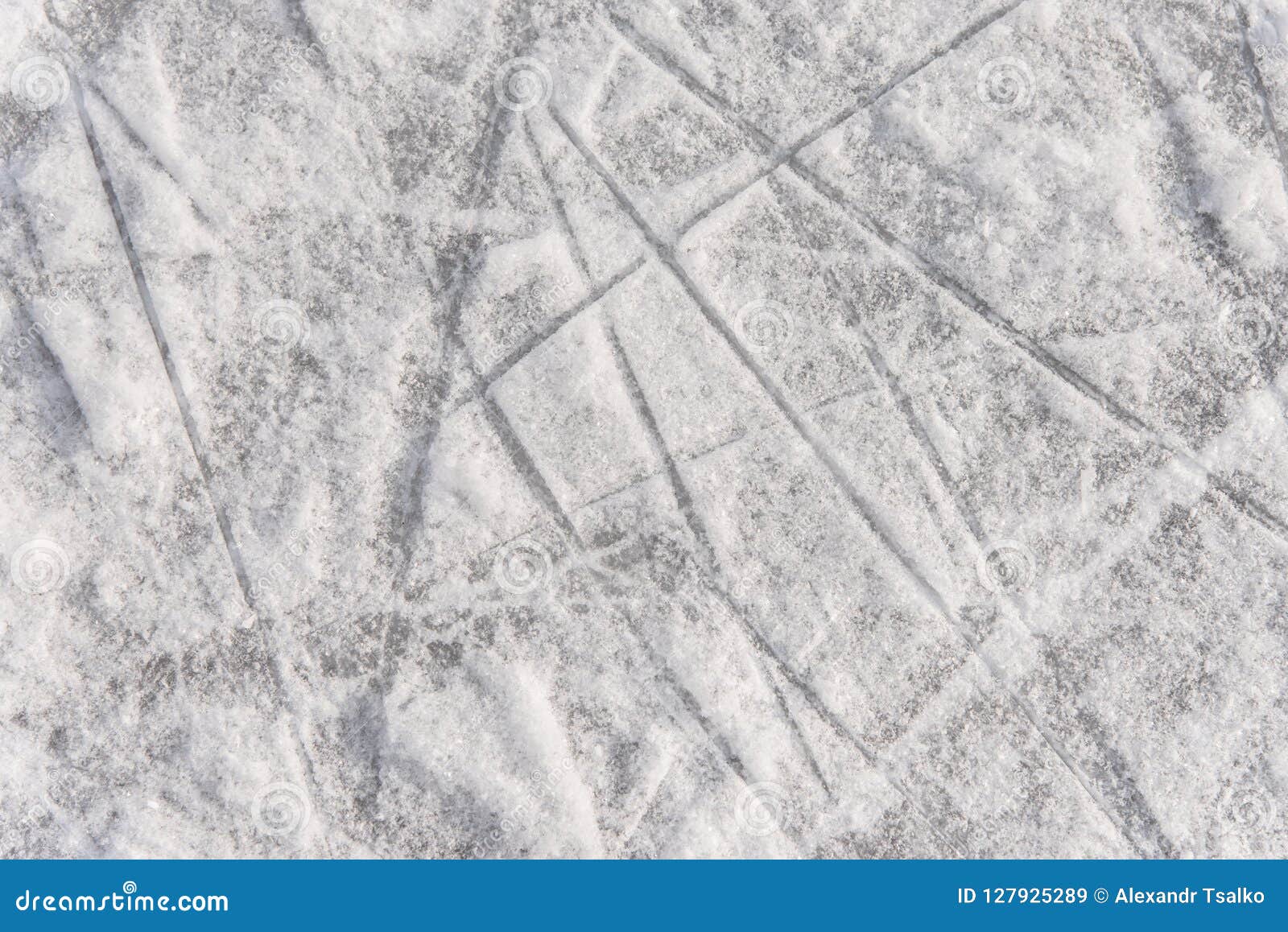 Traces on the Ice from Skates on the Rink Stock Image - Image of rime ...