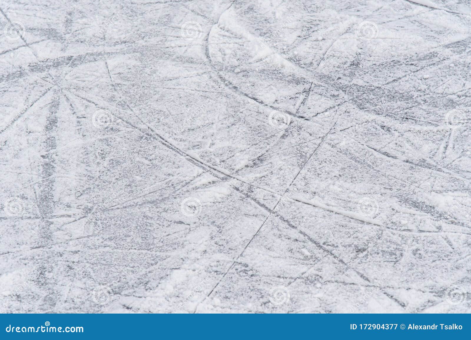 Traces on the Ice from Skates on the Rink Stock Image - Image of ...