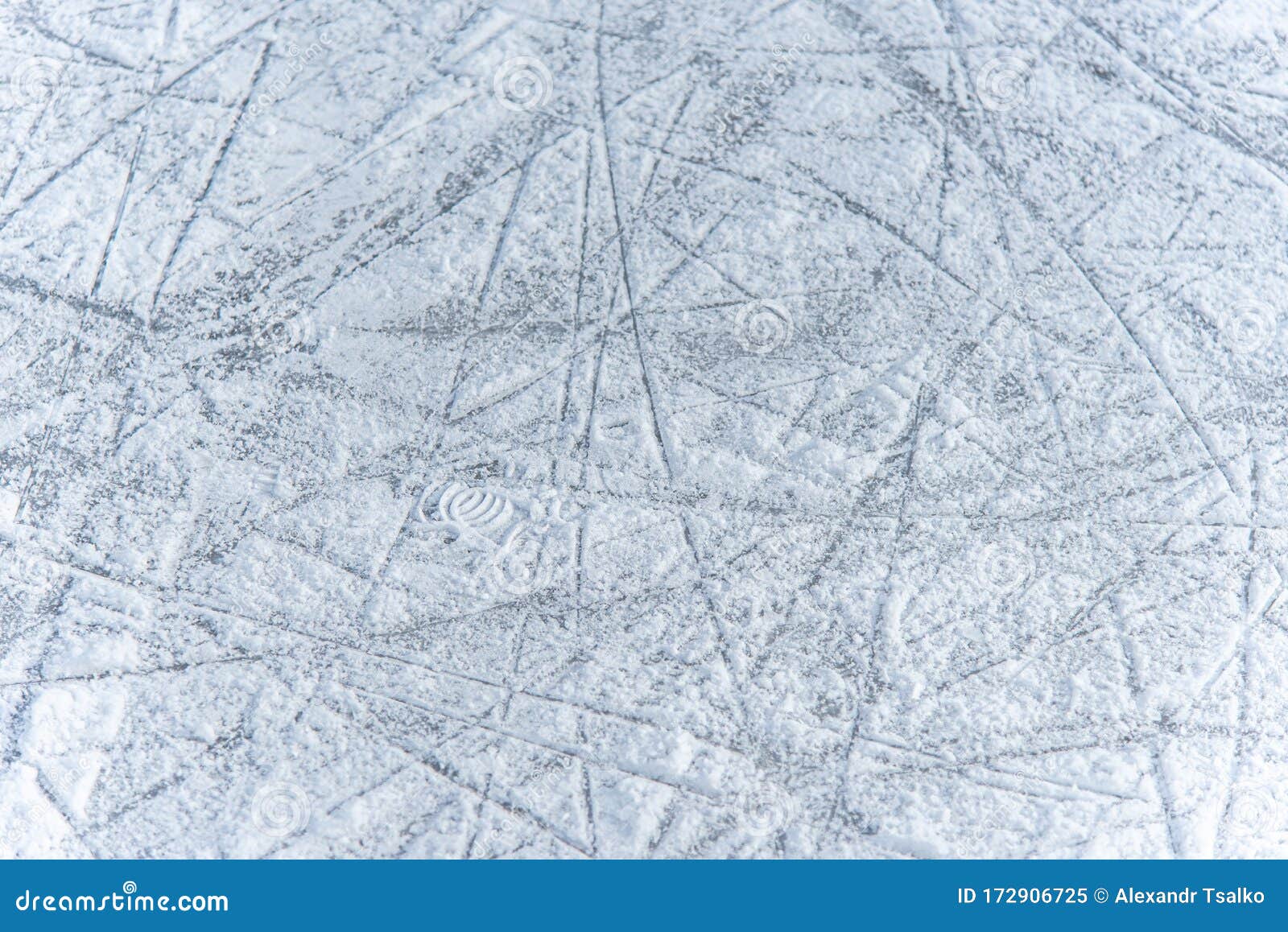 Traces on the Ice from Skates on the Rink Stock Image - Image of frozen ...