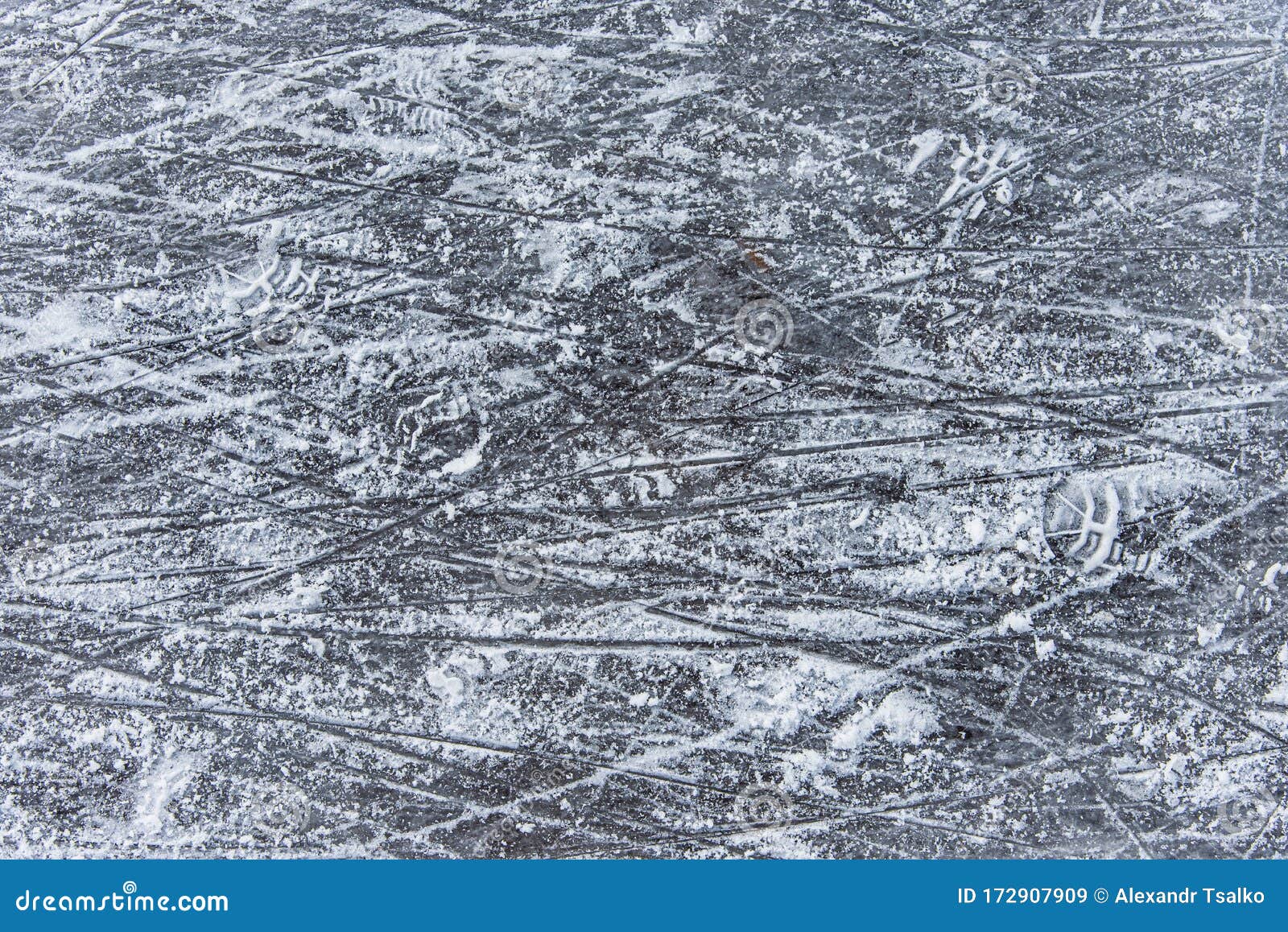 Traces on the Ice from Skates on the Rink Stock Image - Image of ...