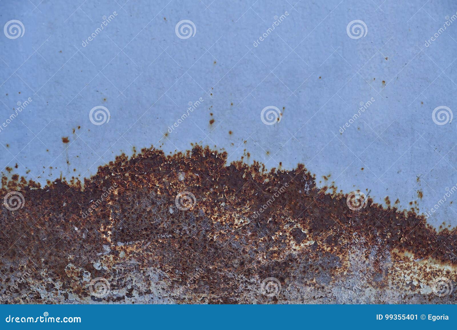 Traces of Rust on Blue Metal Stock Image - Image of frame, focus: 99355401