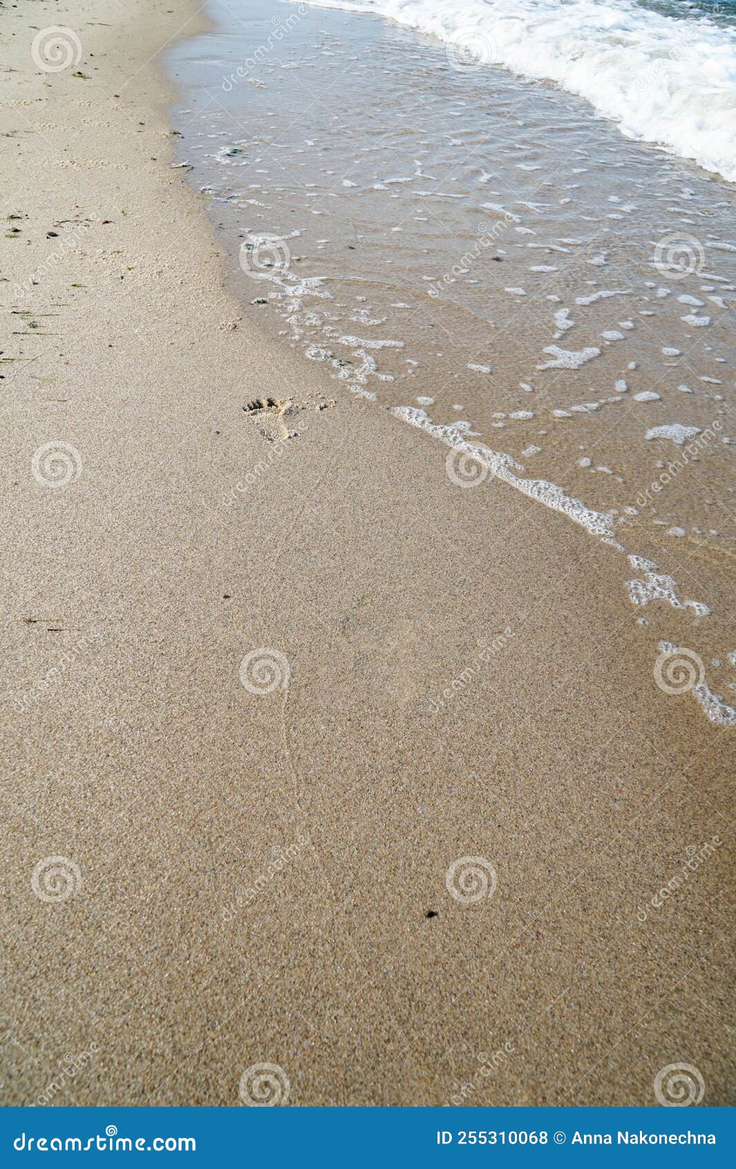 Traces in the Sand during the Oncoming Wave. Stock Photo - Image of ...