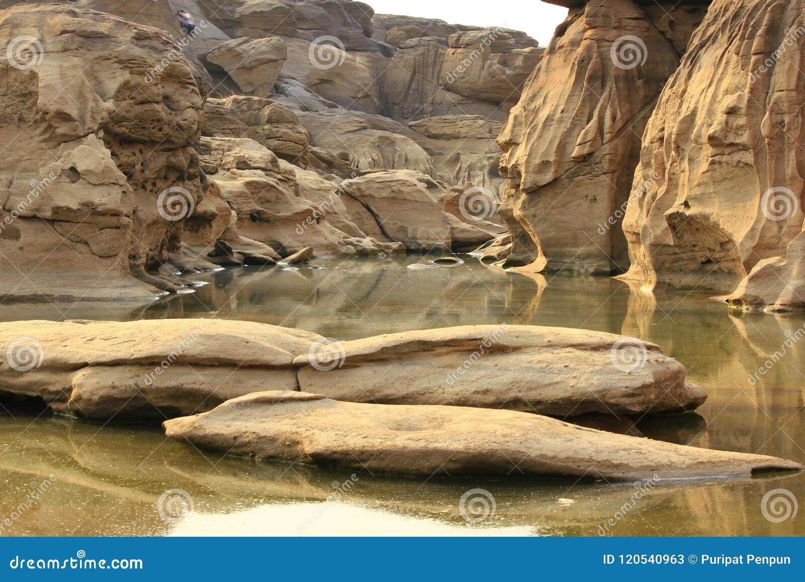 Traces of Water Eroded Rocks. Stock Image - Image of outdoors, mekong ...