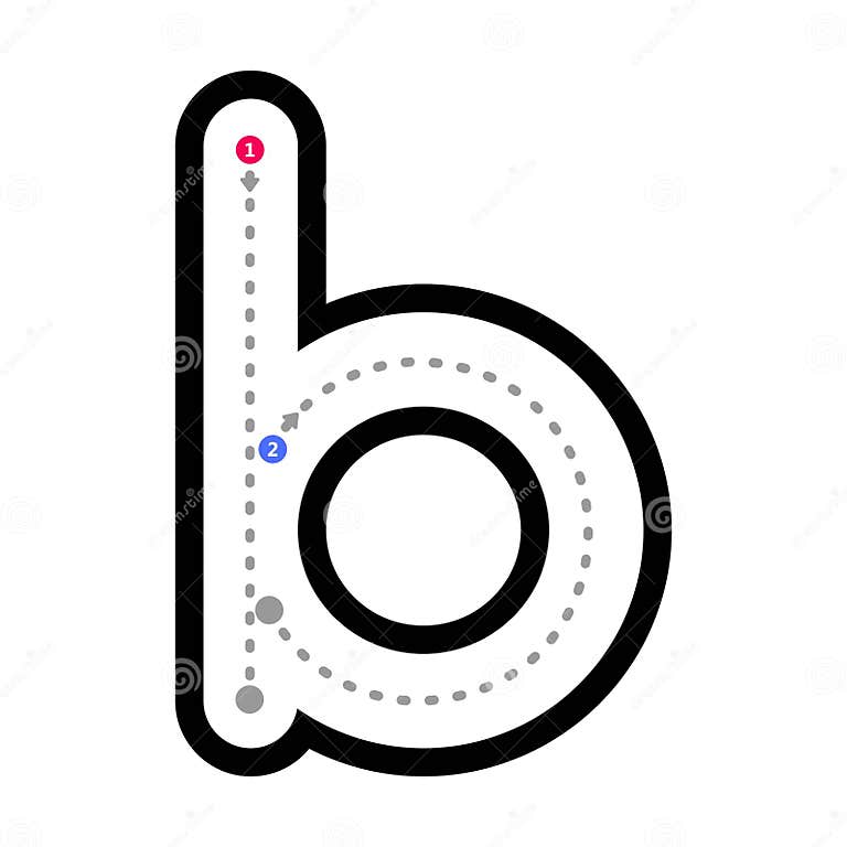 Tracing Alphabet Letter B Lowercase Prewriting Dotted Line Element for ... Tracing Alphabet Letter B Lowercase Prewriting Dotted Line Element for ...