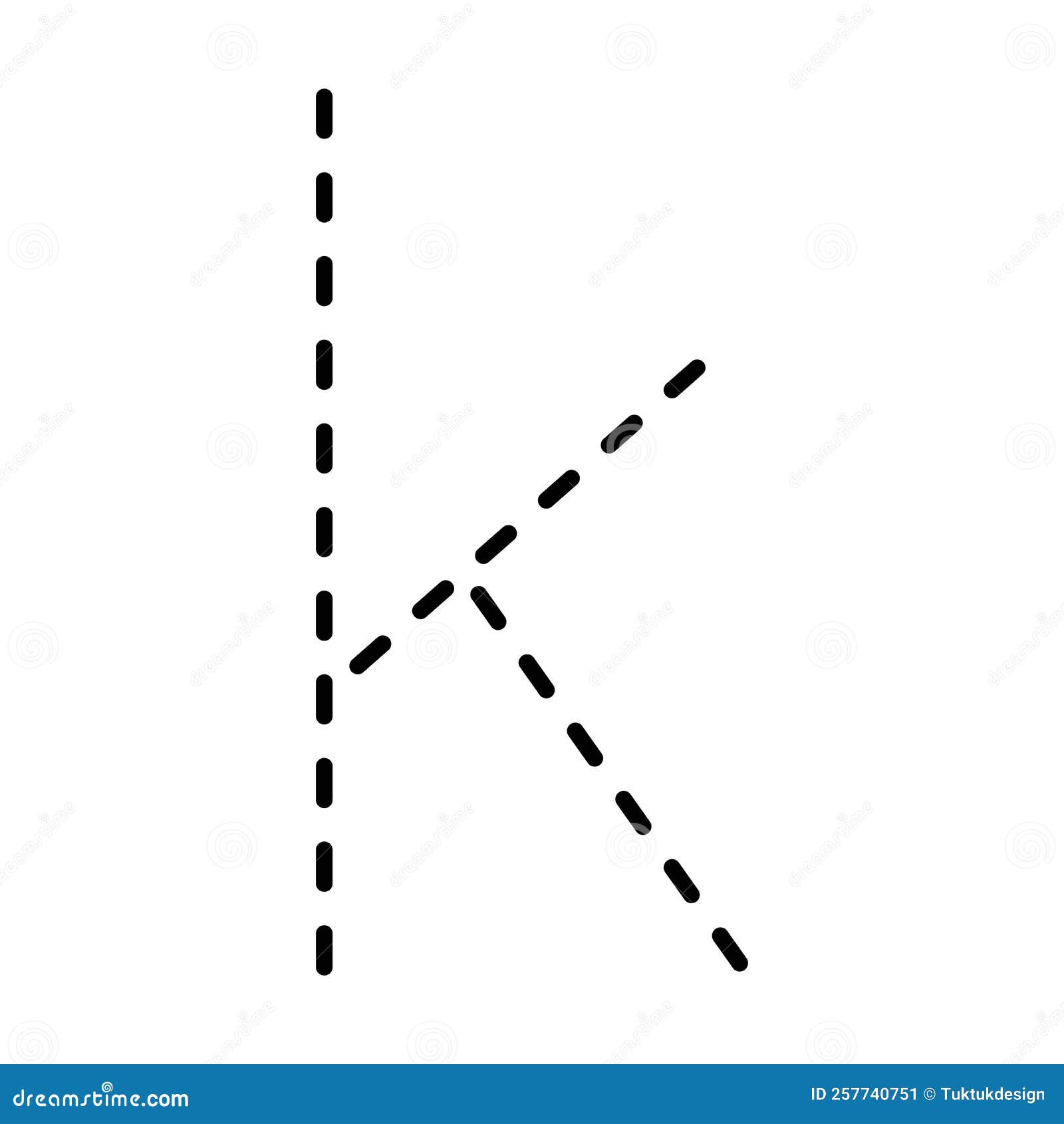 Tracing Alphabet Lowercase Small Letter K Prewriting Dotted Line