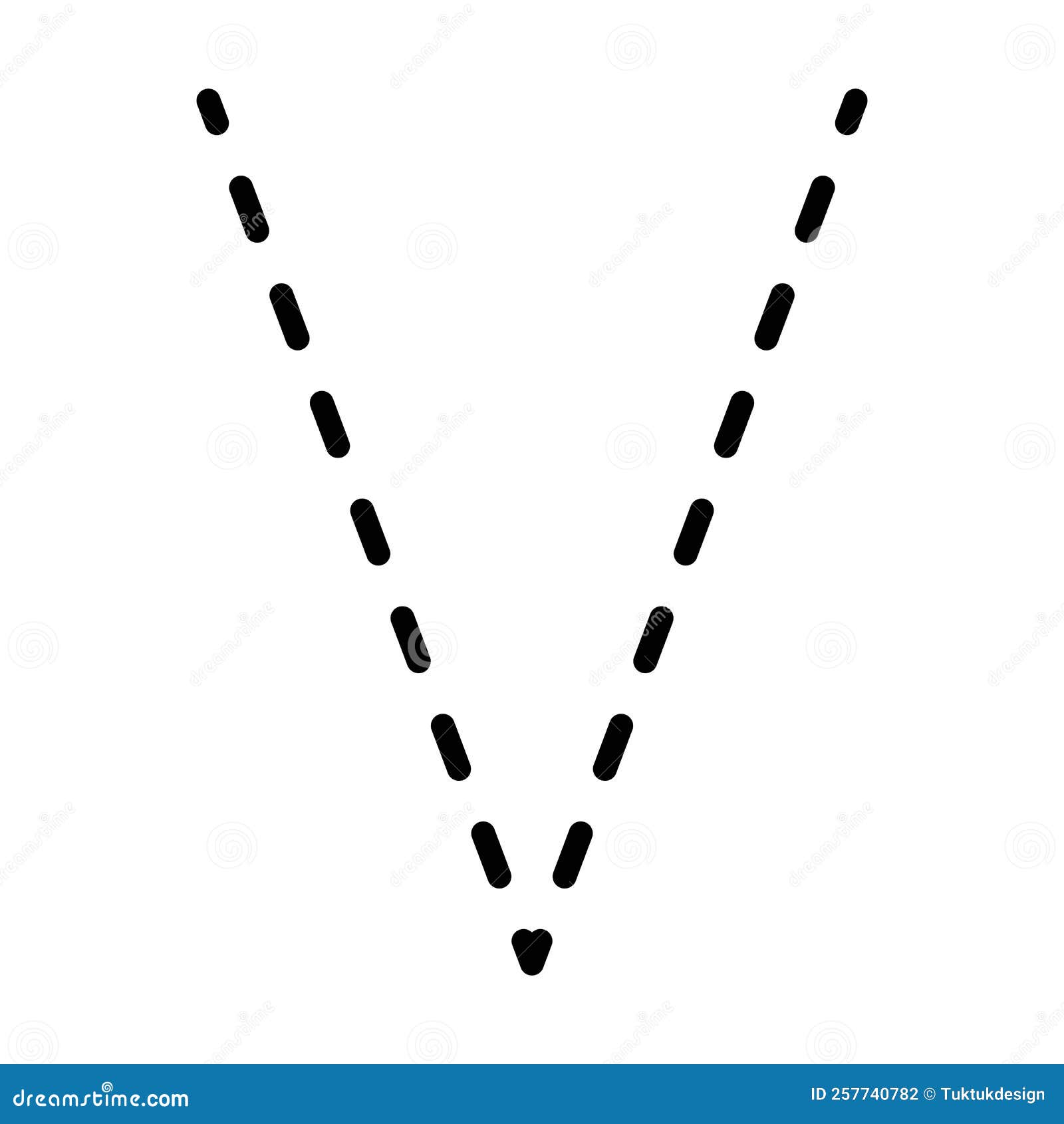 Tracing Alphabet Lowercase Small Letter V Prewriting Dotted Line