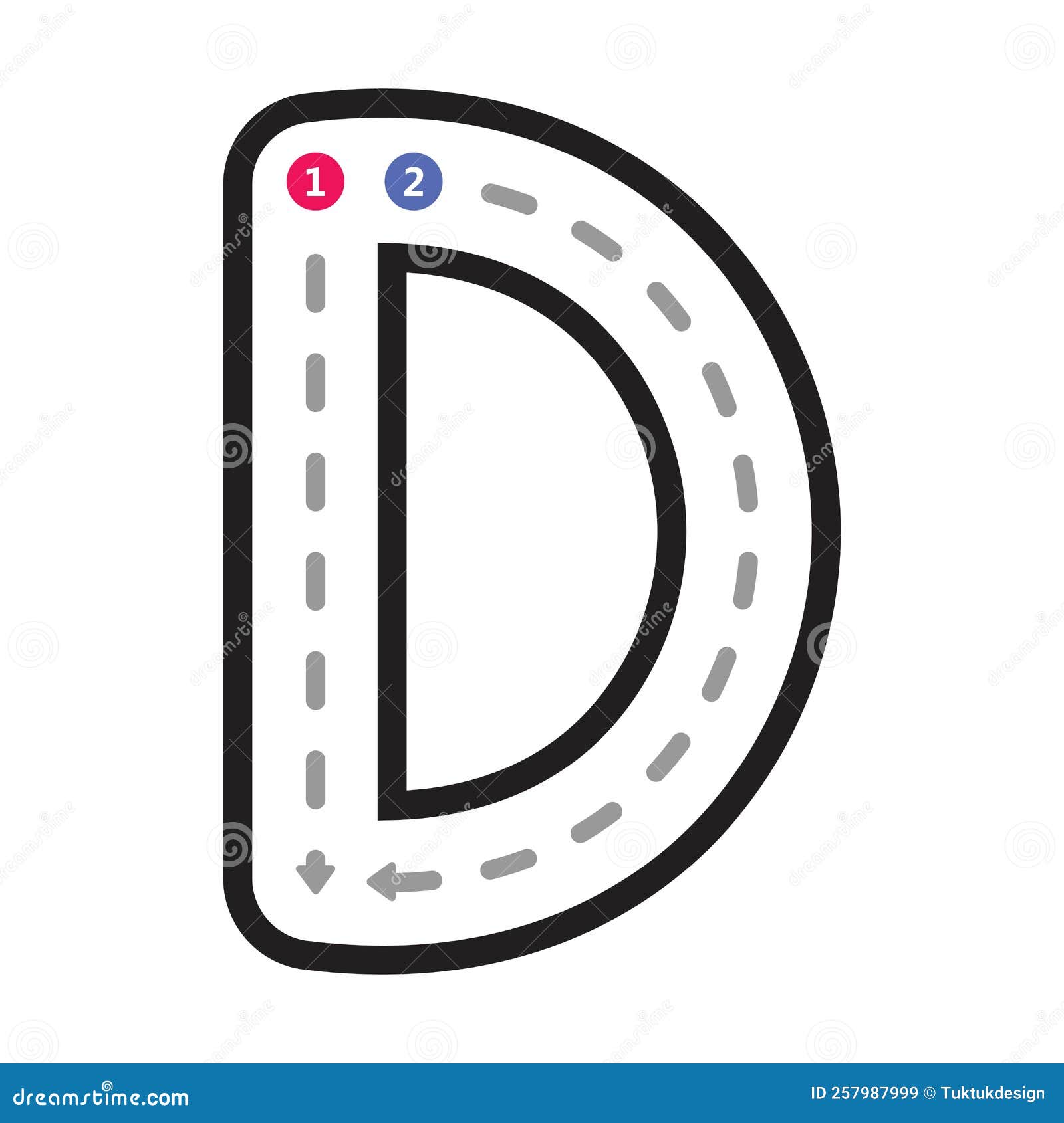 Tracing Alphabet Uppercase Capital Letter D Prewriting Dotted Line ... Tracing Alphabet Uppercase Capital Letter D Prewriting Dotted Line ...
