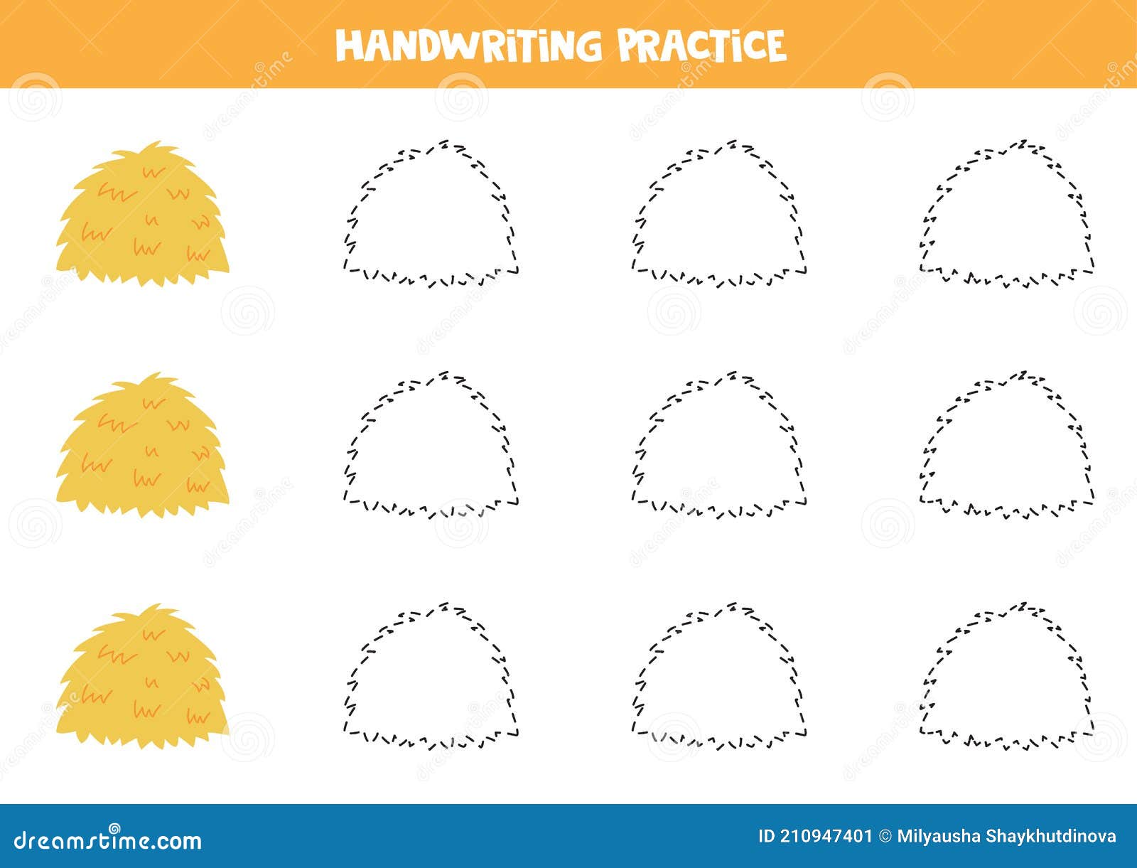 Cartoon Haystack, Agricultural Hay Heaps, Hay In Wheelbarrow And Canvas ...