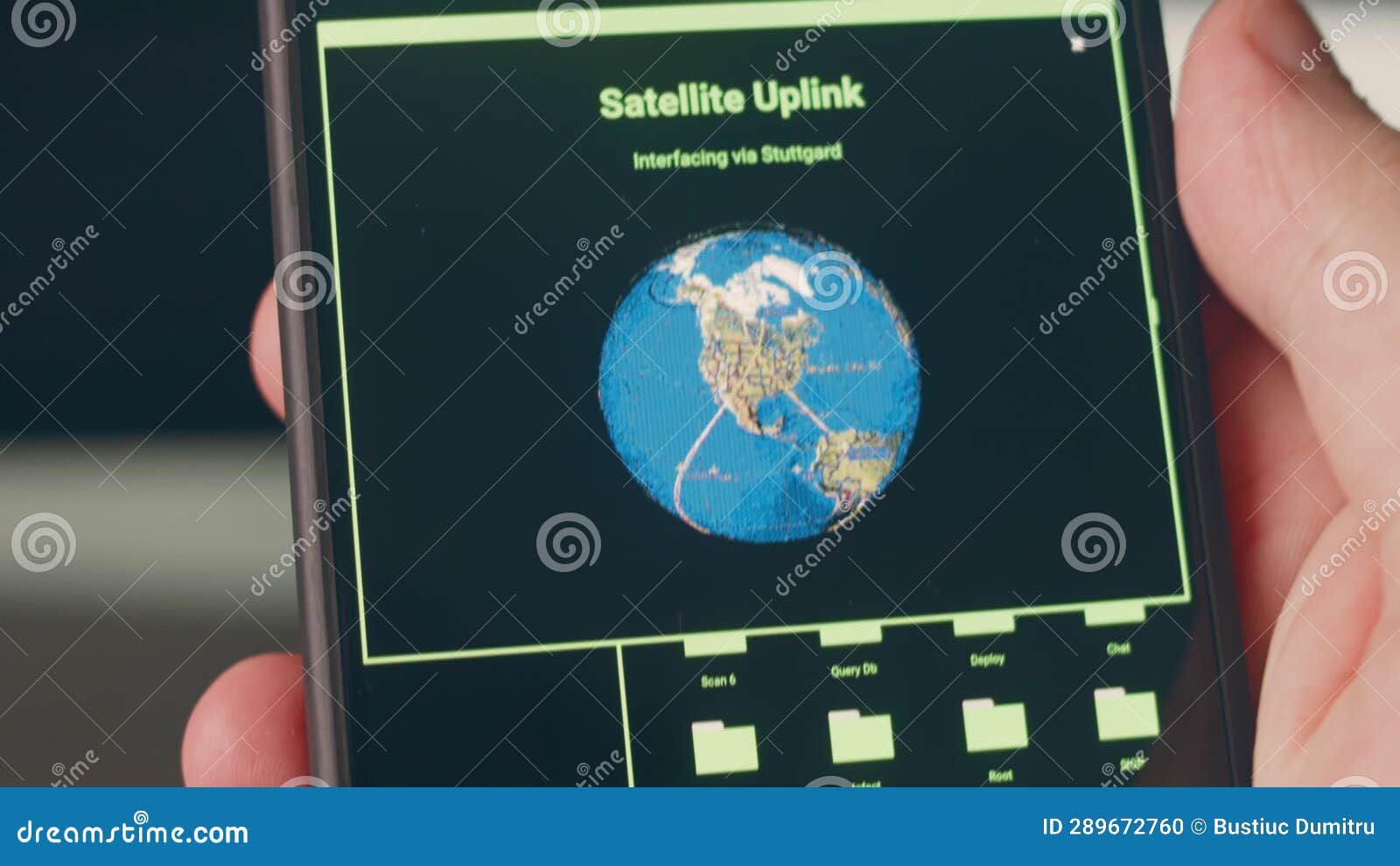 Tracing Data. Hacking and Technology Concept. Establishing Satellite ...