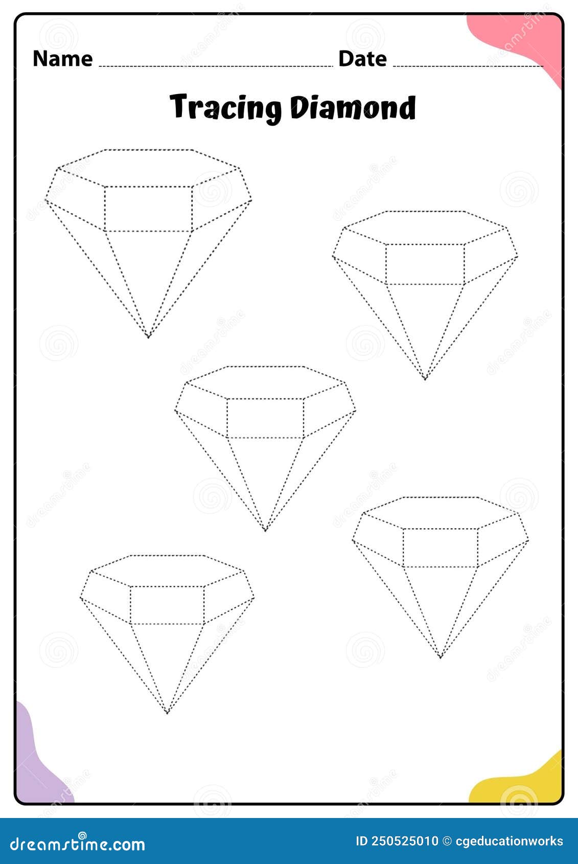 Tracing Diamond stock vector. Illustration of lighting - 250525010