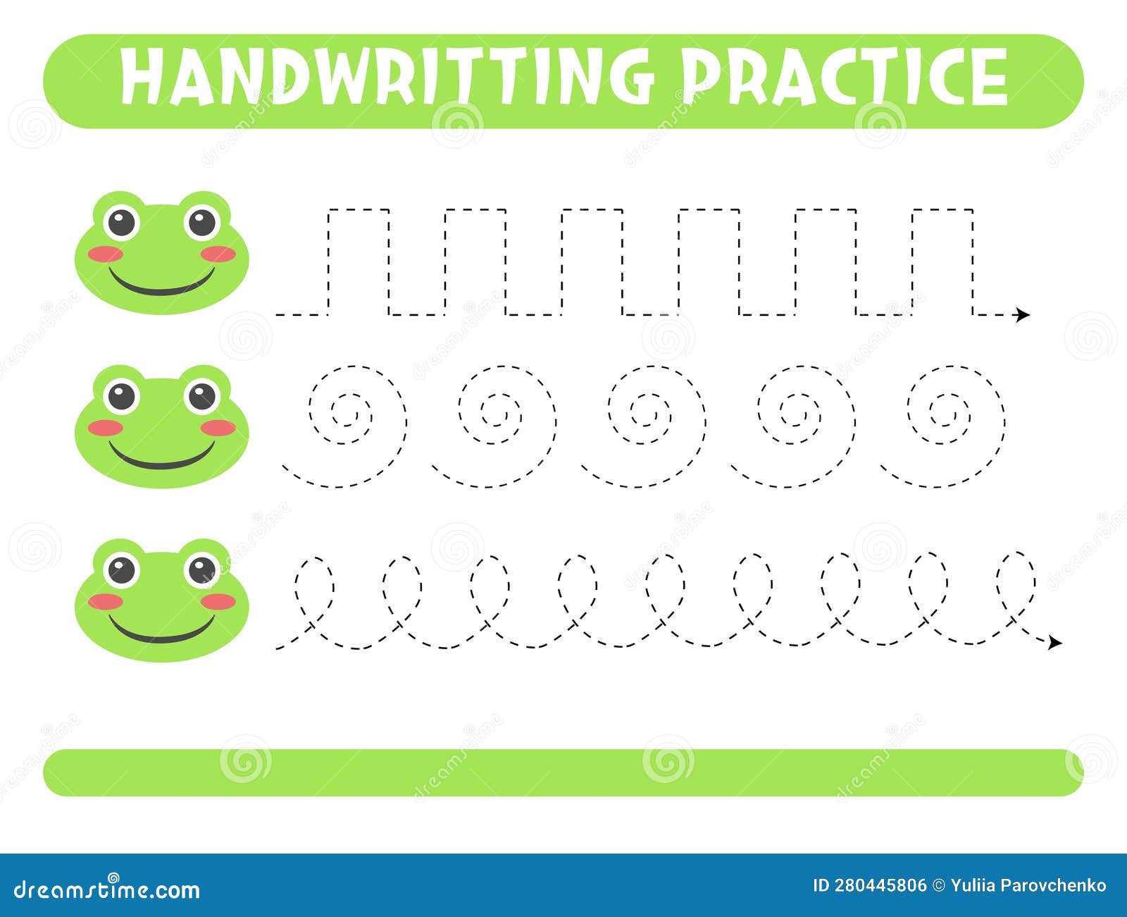 Tracing Lines with Cute Frog. Handwriting Practice Stock Vector ...