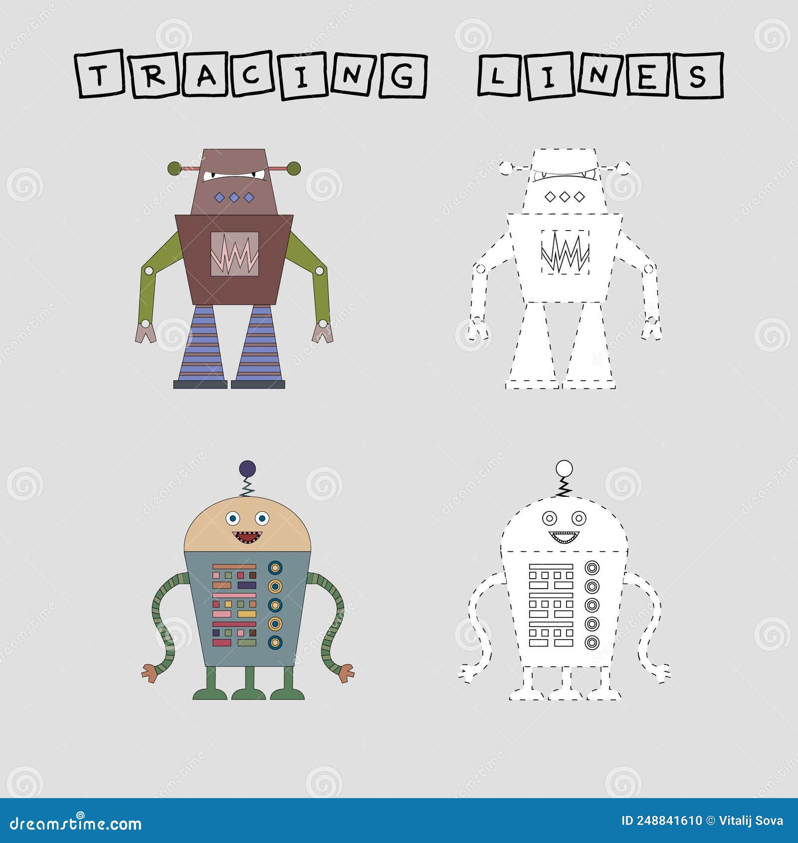 Tracing lines stock illustration. Illustration of kids - 248841610