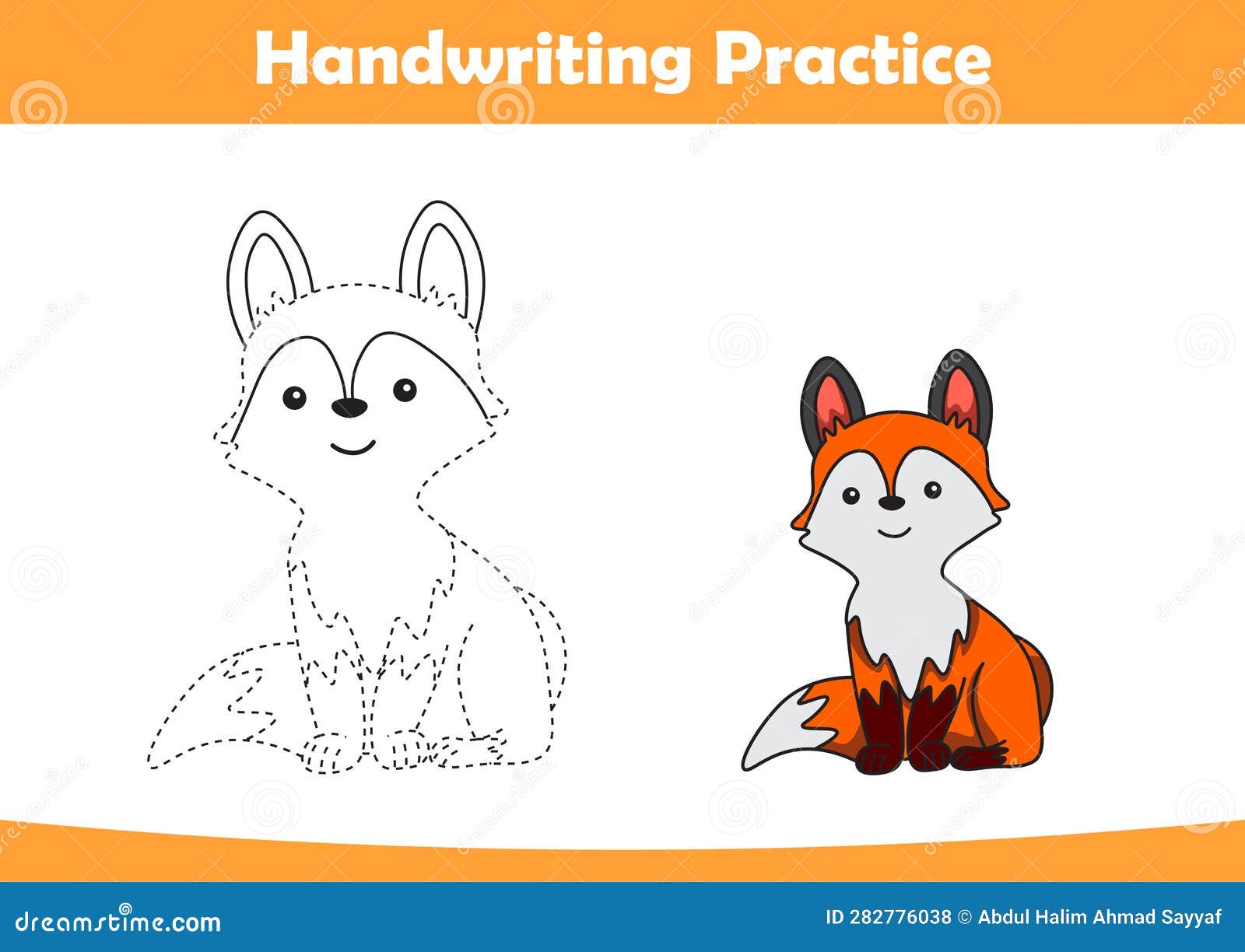 Practice Handwriting. Tracing Lines and Coloring Foxes for Children ...