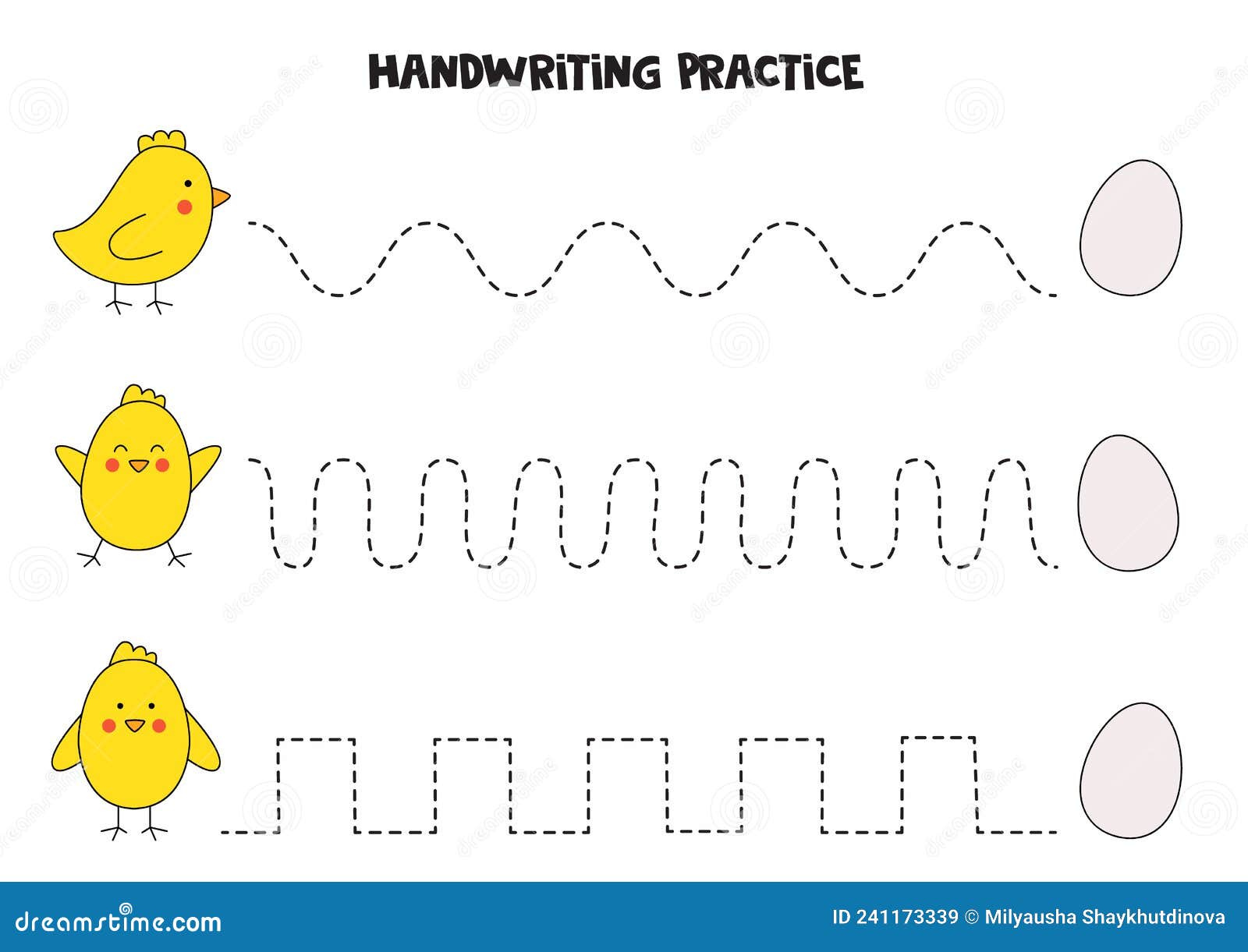 Tracing Lines with Cute Easter Chickens and Eggs. Stock Vector ...