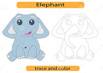 Tracing Lines for Kids Development, Funny Elephant, Handwriting ...